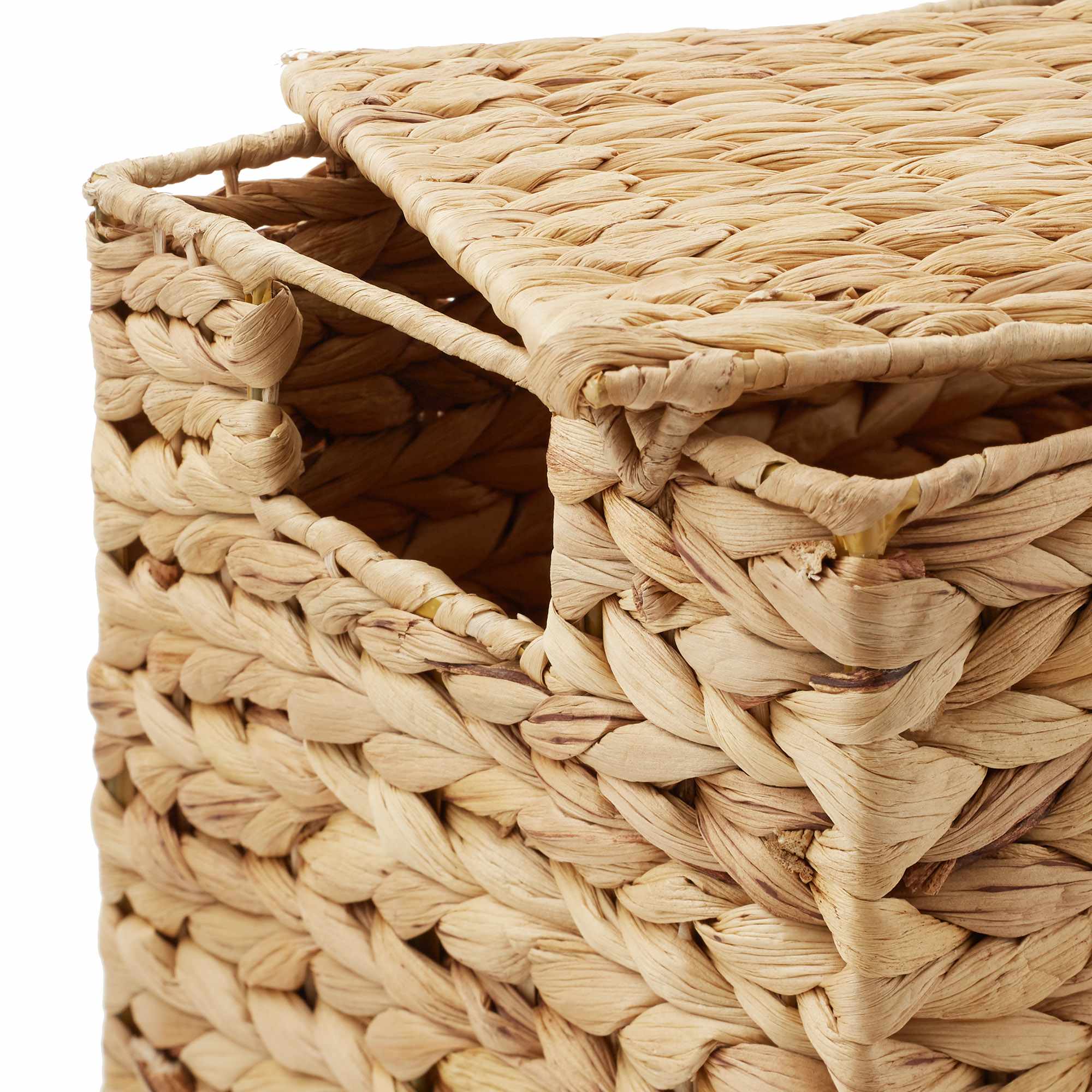 Casafield 3pc Hyacinth Storage Baskets w Lids - Natural Small Medium ...