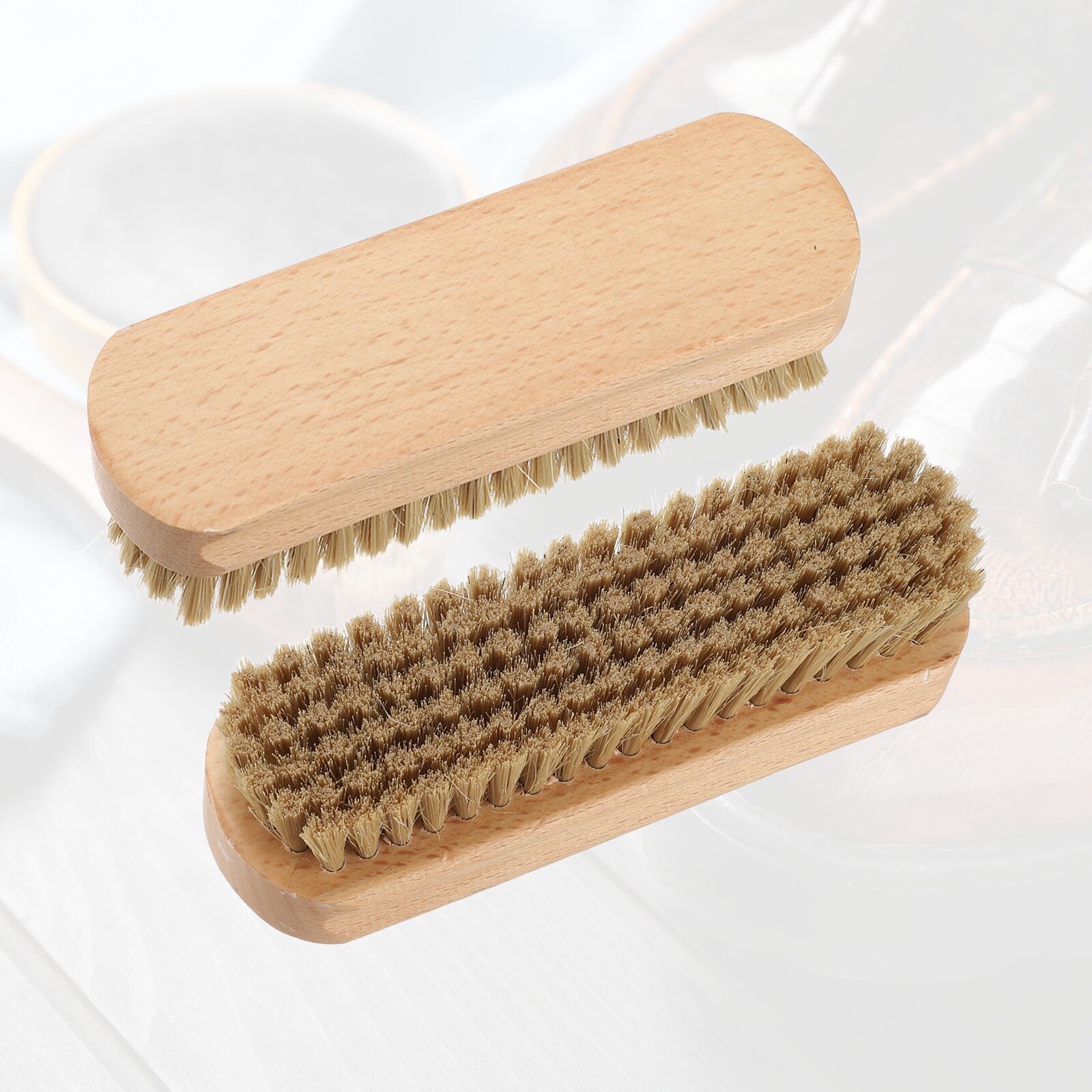 Harfington Shoe Cleaning Brush 6 x 2-Inch Beech Wood Pig Bristle Boot ...