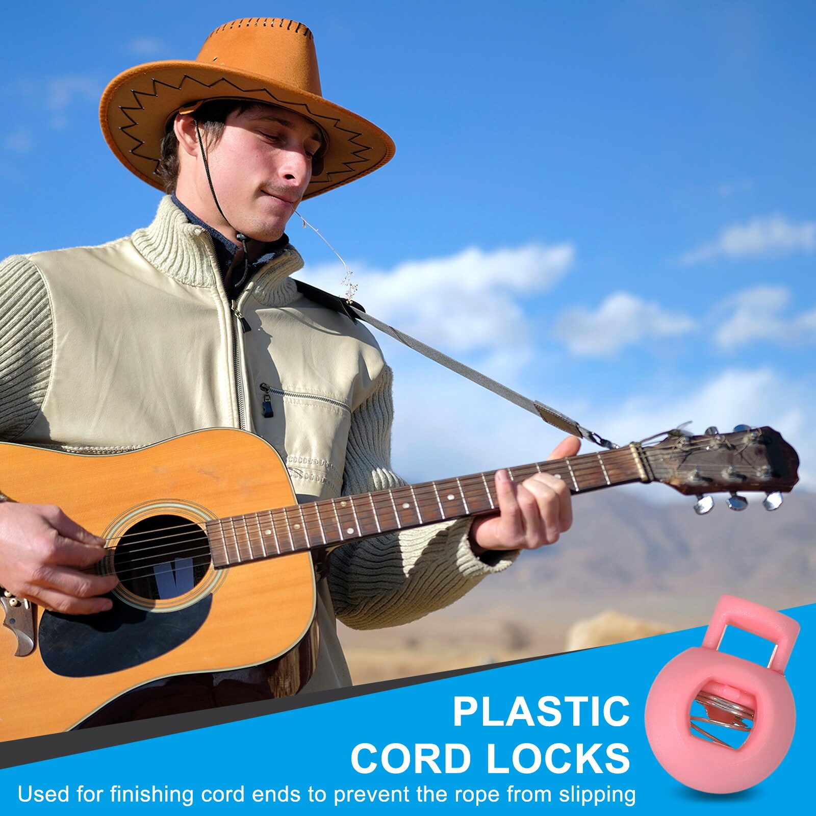 PATIKIL 30pcs Round Cord Lock Plastic Single Hole Spring Loaded Toggle ...