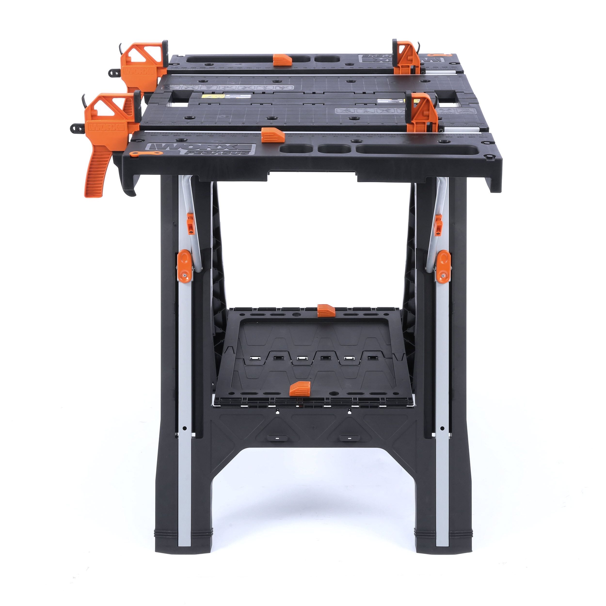 WORX Work Table 31 in L x 32 in H Black Orange Plastic Portable Work Bench in the Work Benches Tops department at Lowes