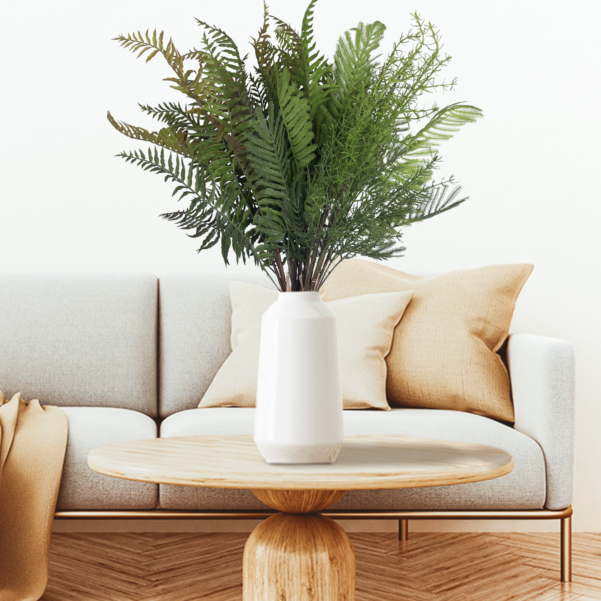 Unique Bargains Artificial Bracken Stems Leaves Faux Greenery Plants ...
