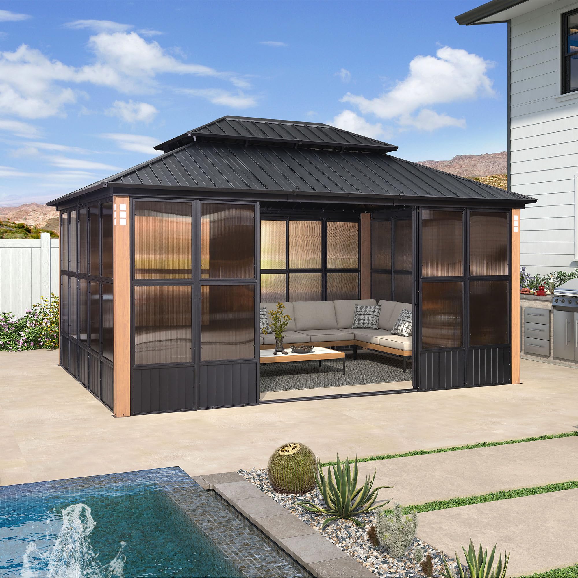 Solarium Rectangle Gazebos, Pergolas & Canopies at Lowes.com