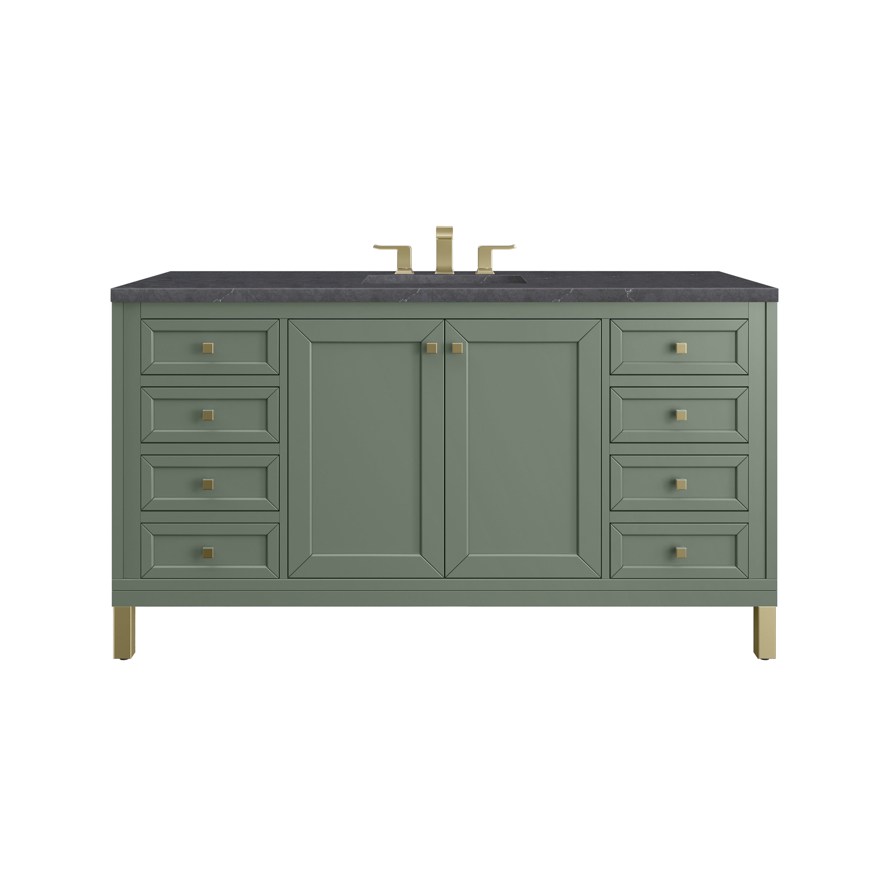 James Martin Vanities Chicago 60-in Smokey Celadon Undermount Single ...