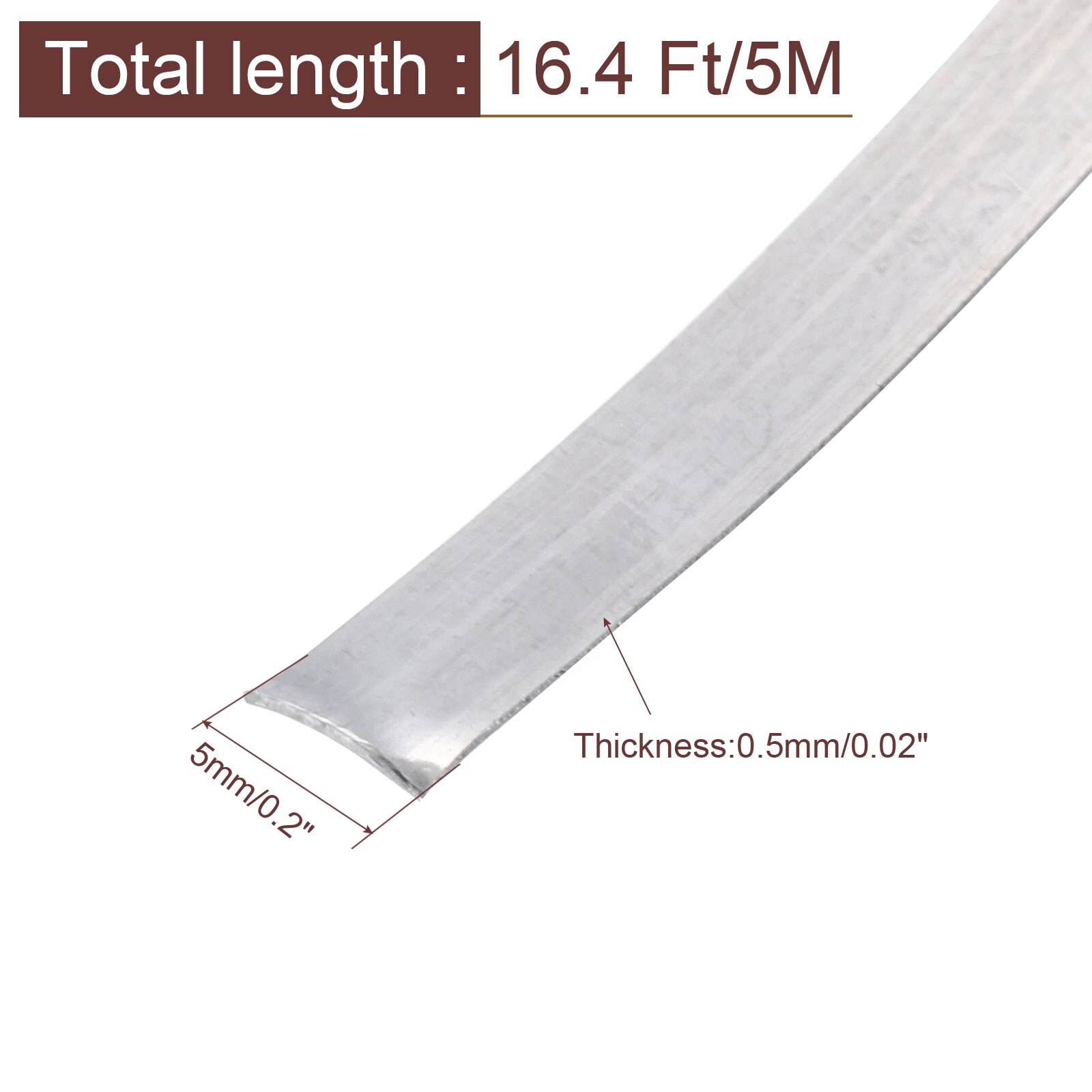 Unique Bargains Flat Heater Wire 16.4 Ft x 0.2 Inch x 0.02 Inch Nickel ...