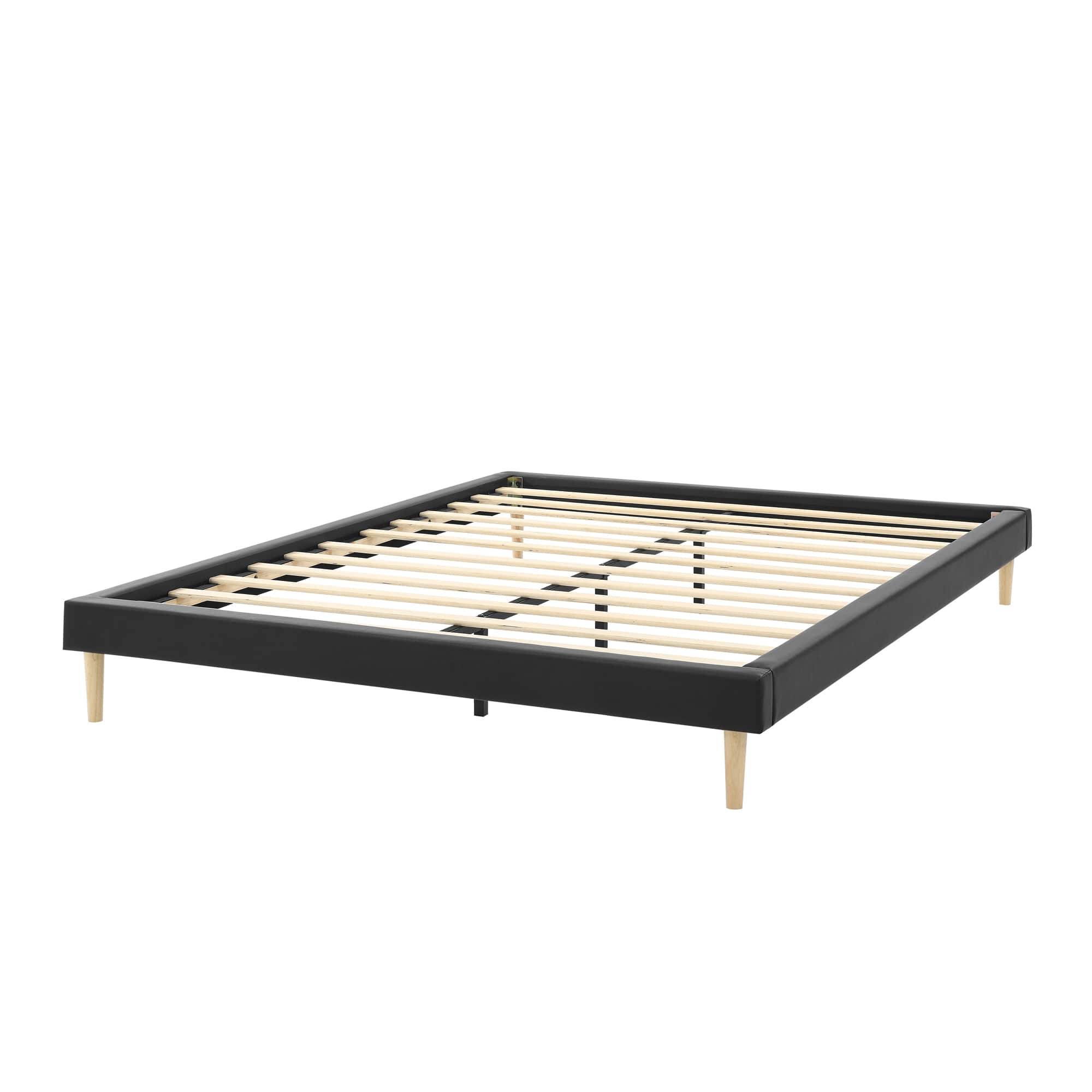 Vynxaria FULL Size Platform Bed Frame Wood Slats Support Waterproof ...