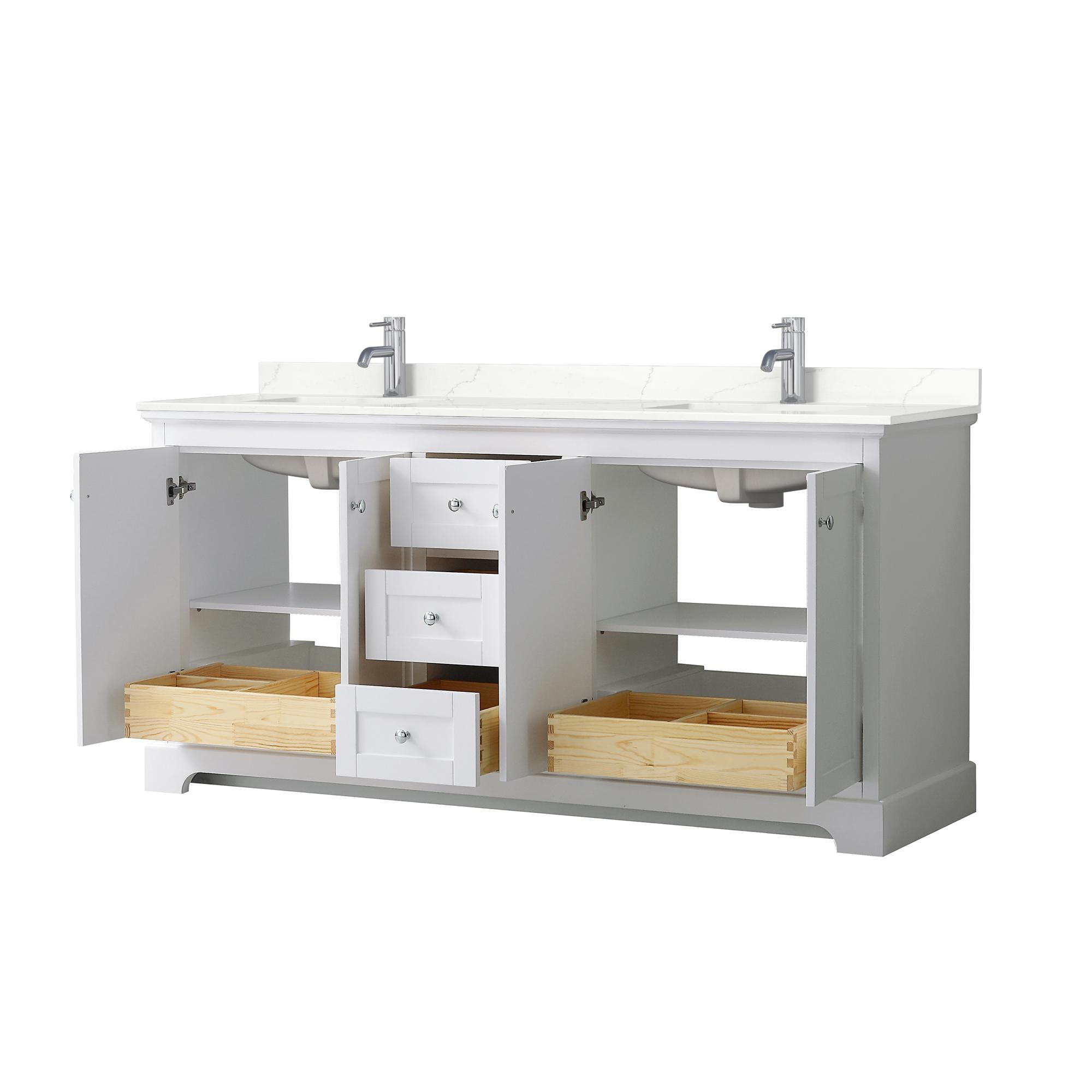 Wyndham Collection Avery 72-in White Undermount Double Sink Bathroom ...
