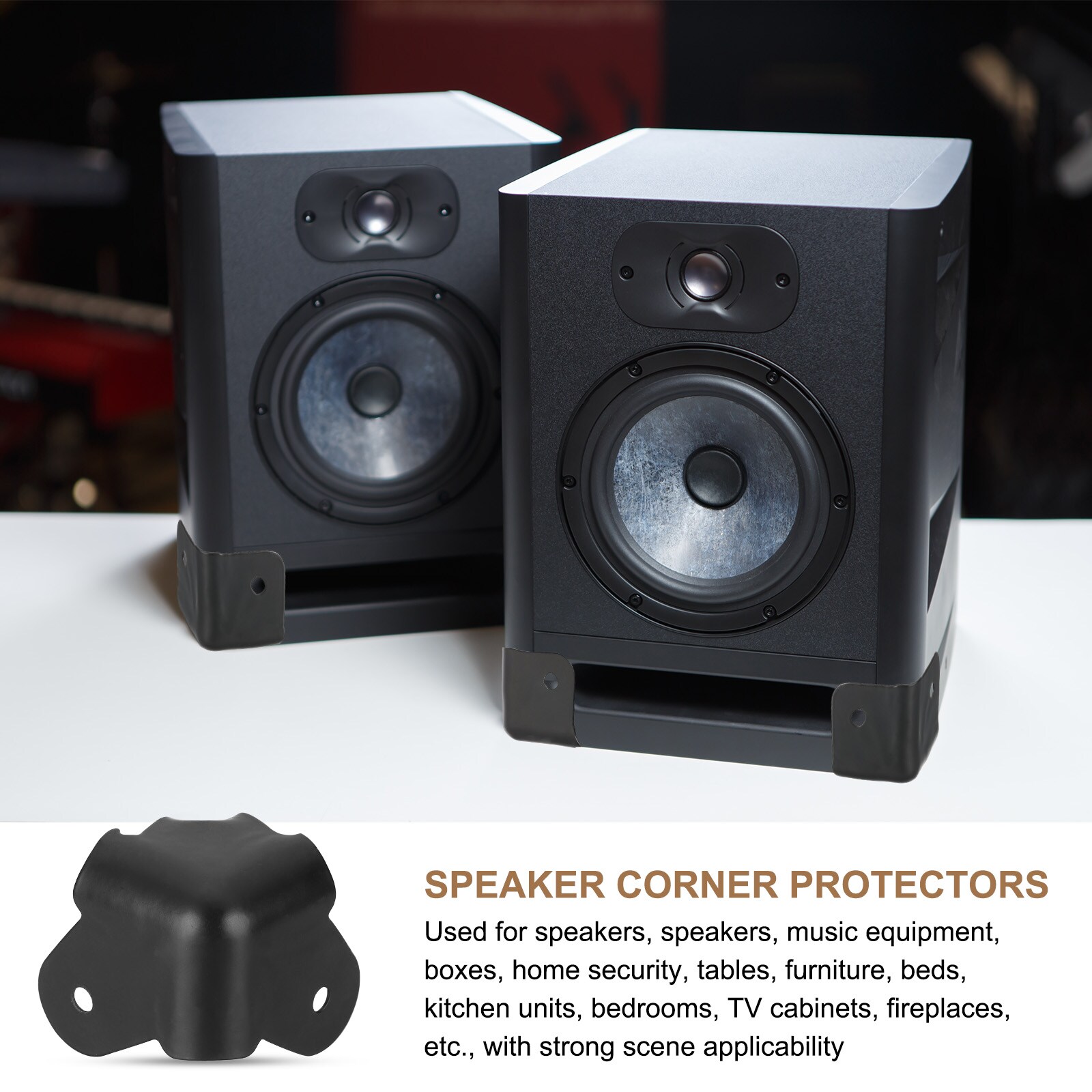 Unique Bargains 8pcs 1.46inch x 1.46inch Speaker Corner Protectors Iron ...