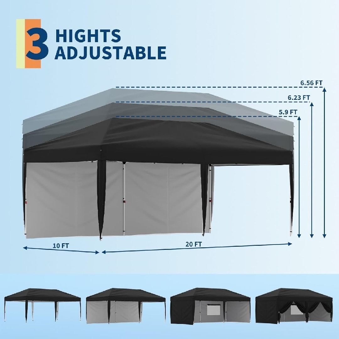 Garvee 10X20 Pop Up Canopy Tent Commercial Grade Dual Wall System Full ...