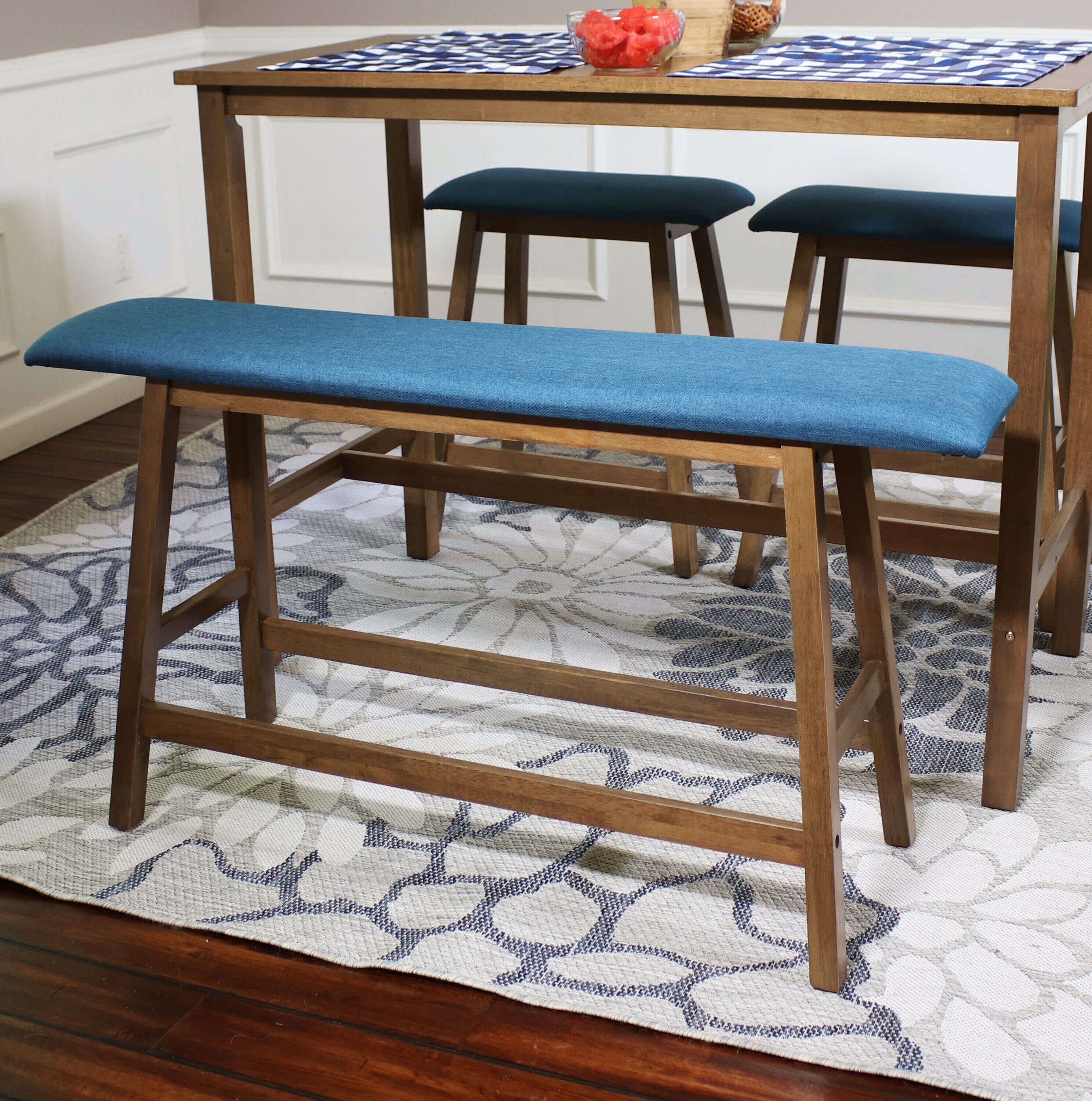 Sunnydaze Decor Sunnydaze Counter-Height Solid Rubberwood Backless ...
