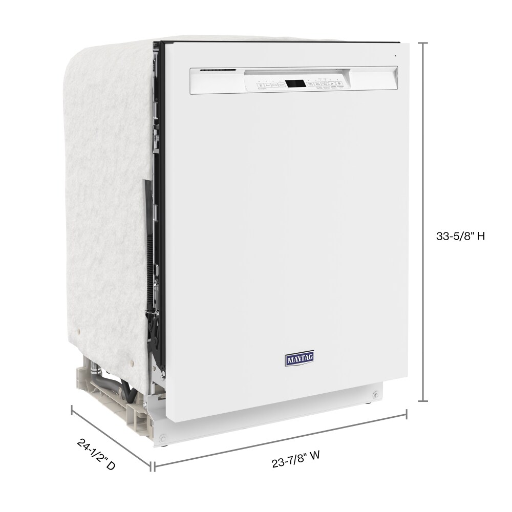 Maytag Dual Power Filtration 24-in Front Control Built-In Dishwasher ...