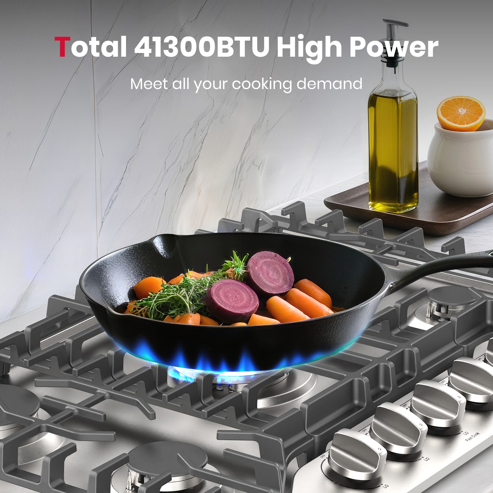 Gasland Chef 30-in 5 Burners Stainless Steel Gas Cooktop (Griddle ...