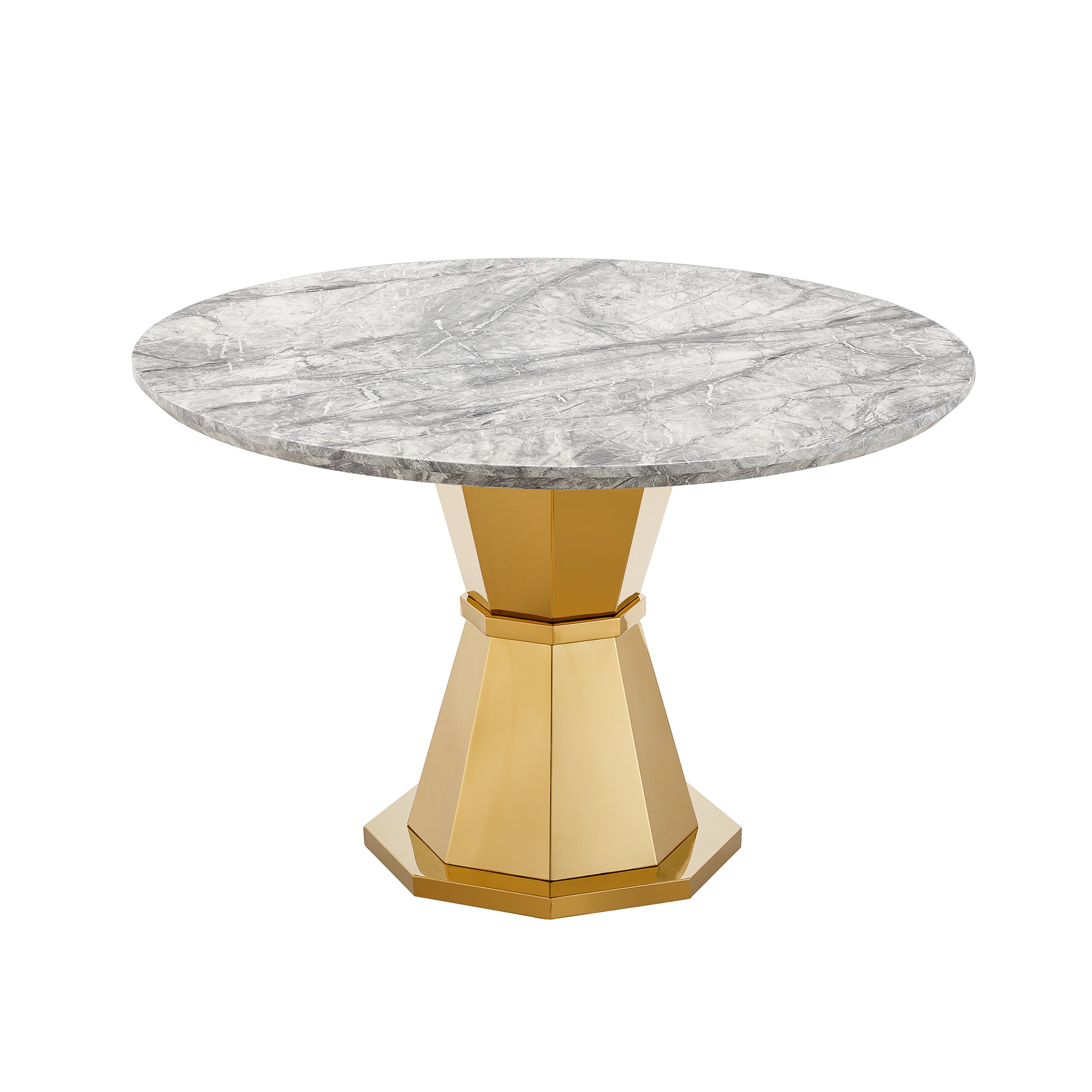 GDFStudio 47 Inches Round Marble Dining Table Modern Kitchen Table with ...