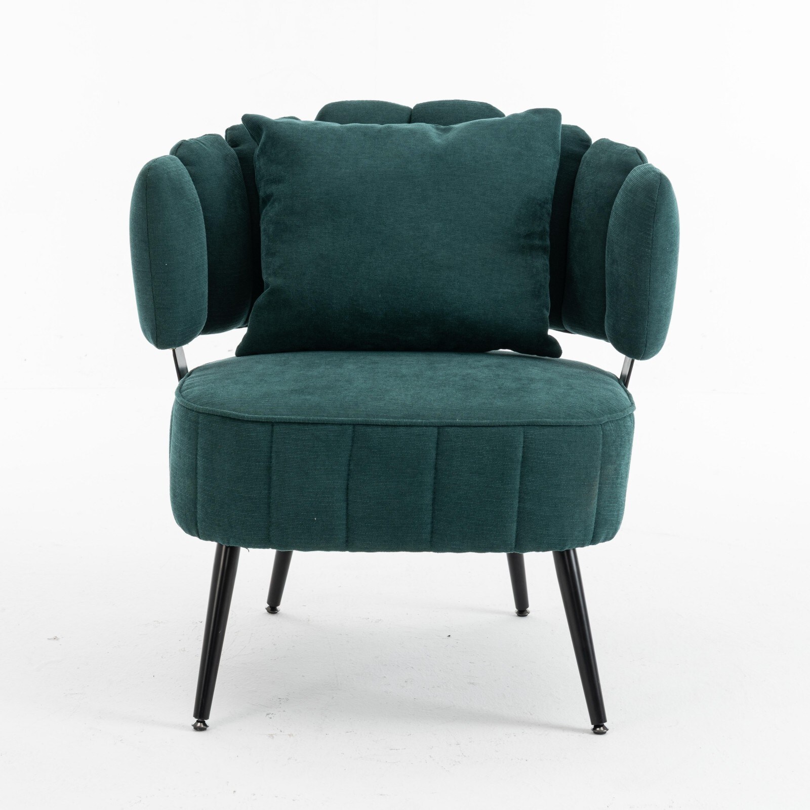 GlasFlength Accent Chair Barrel Chair with Pocket Coil Support Curved ...