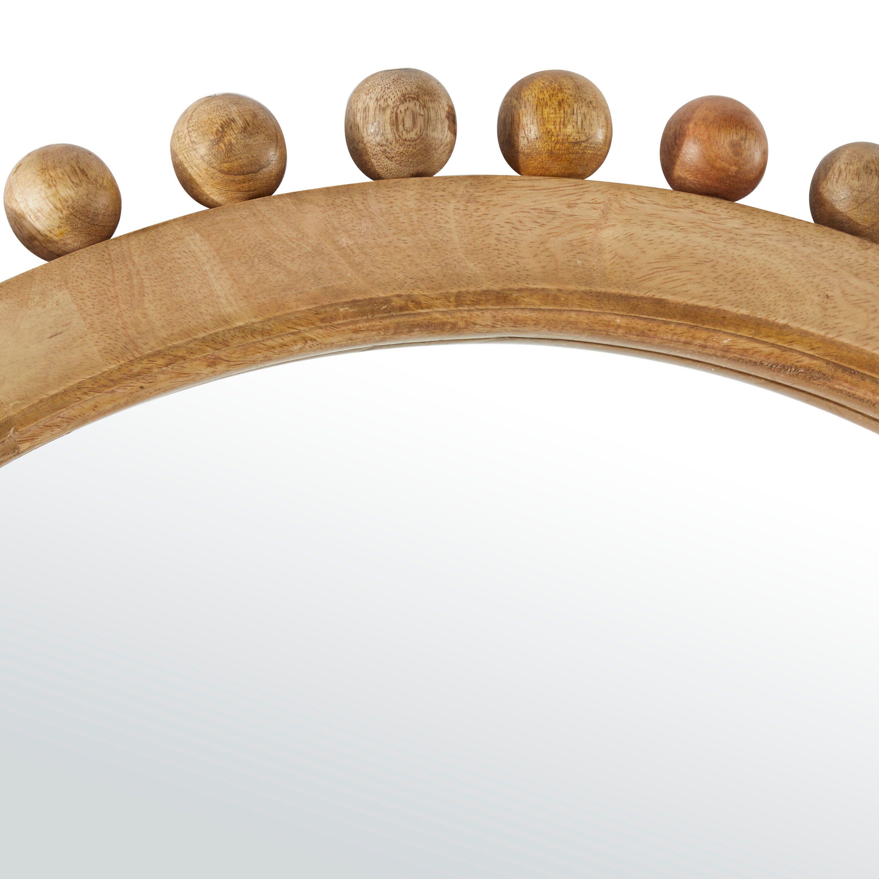 Grayson Lane 35.2-in W x 35.2-in H Round Gold Beaded Framed Wall Mirror ...