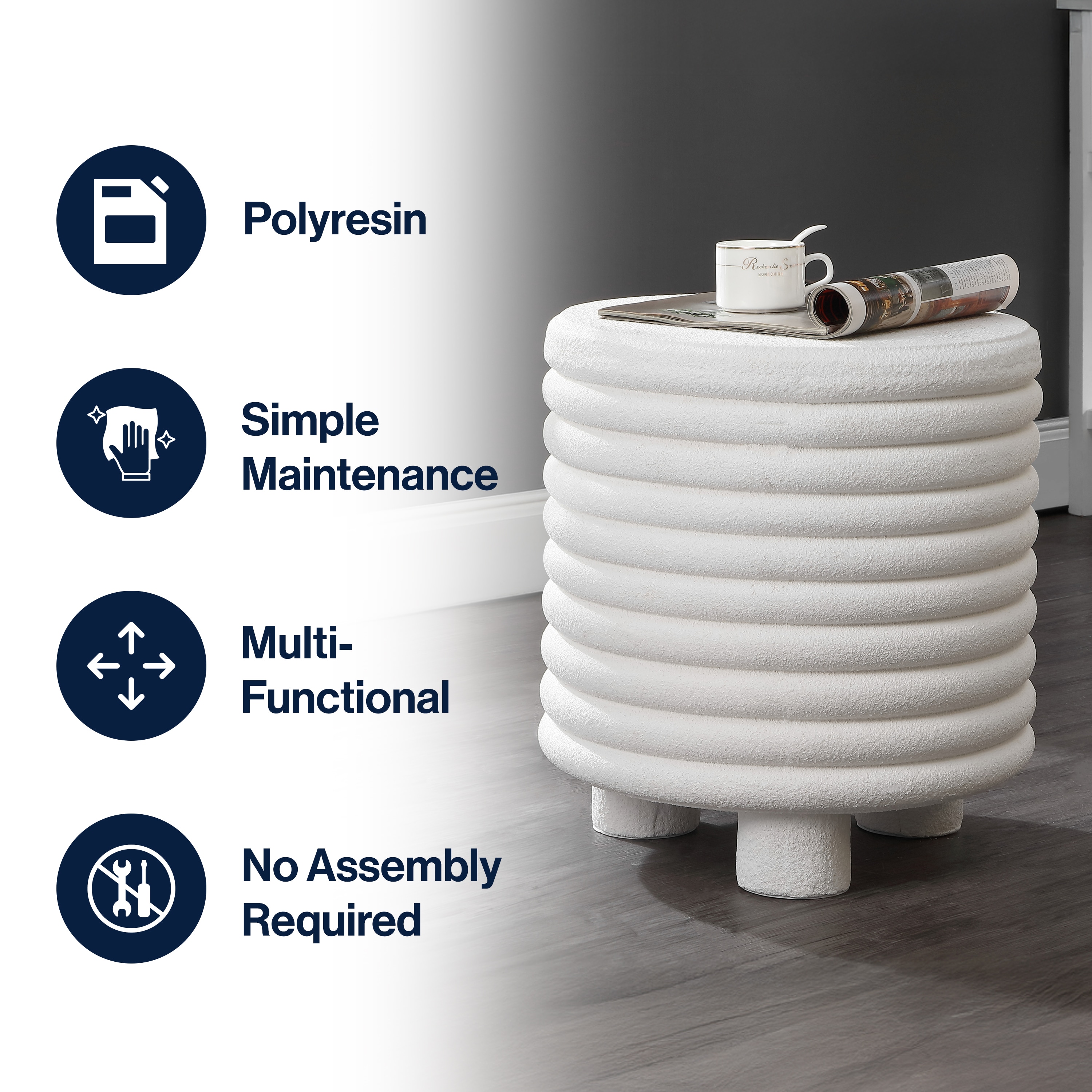 Evans Minimalist Modern 3-Legged Drum Patio Tables at Lowes.com