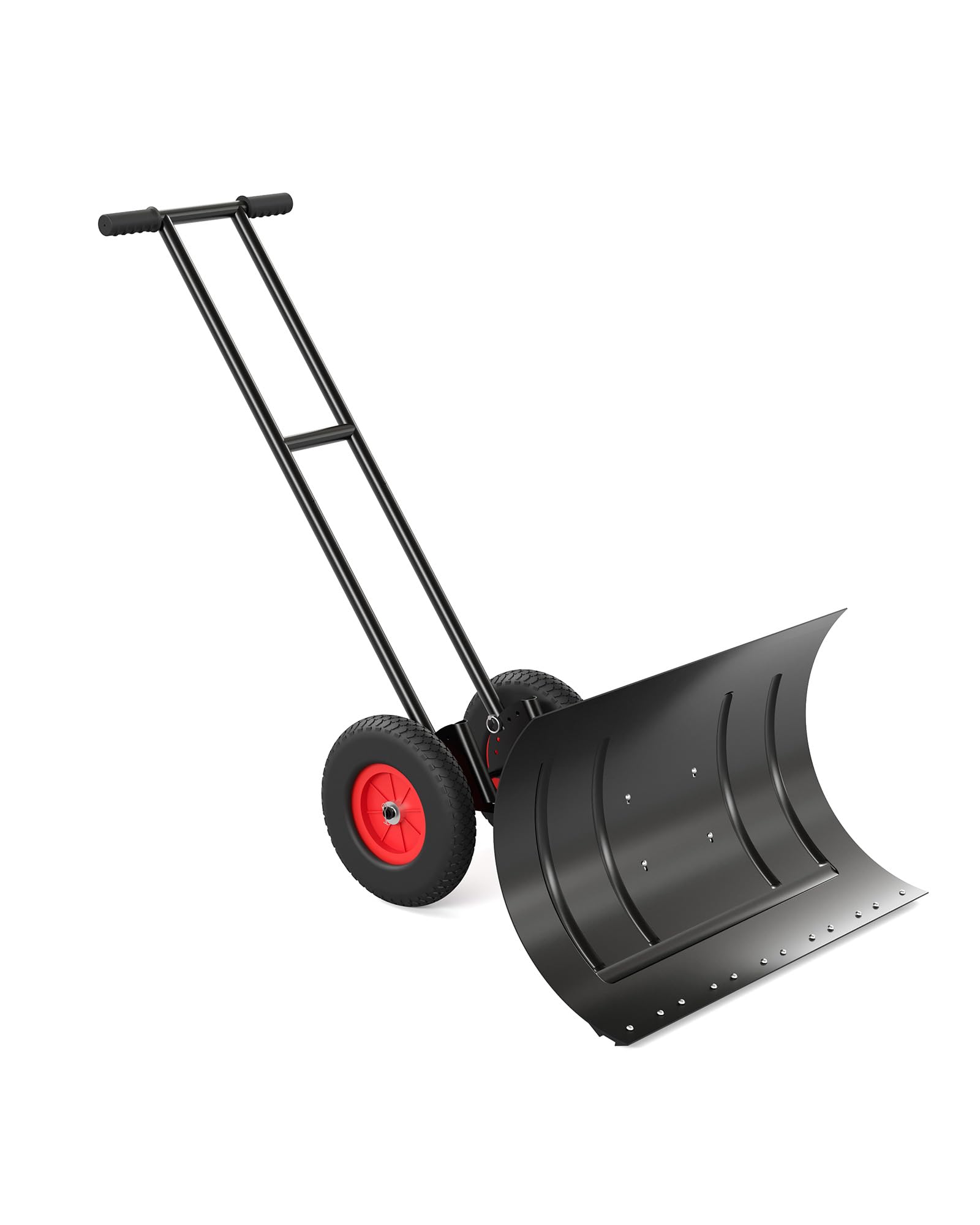 Garvee 40 Inches Heavy Duty Steel Snow Pusher with Wheels Adjustable ...