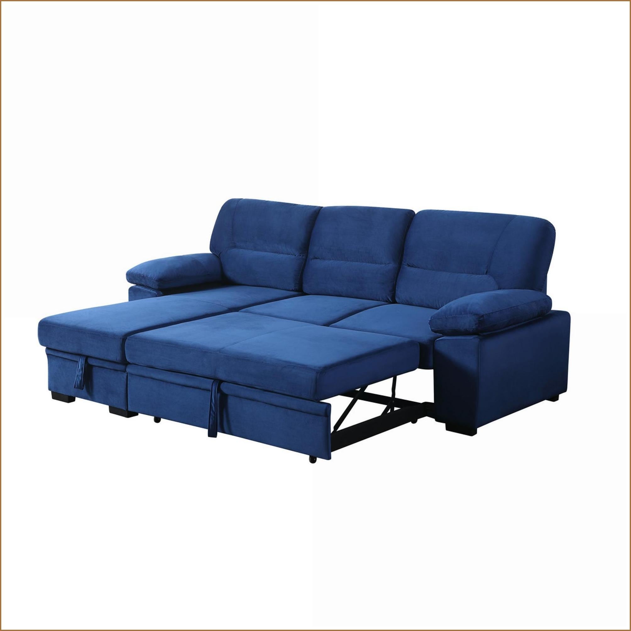 Watnature Sectional Sofas: Kipling 97.5 Navy Blue Velvet Reversible ...