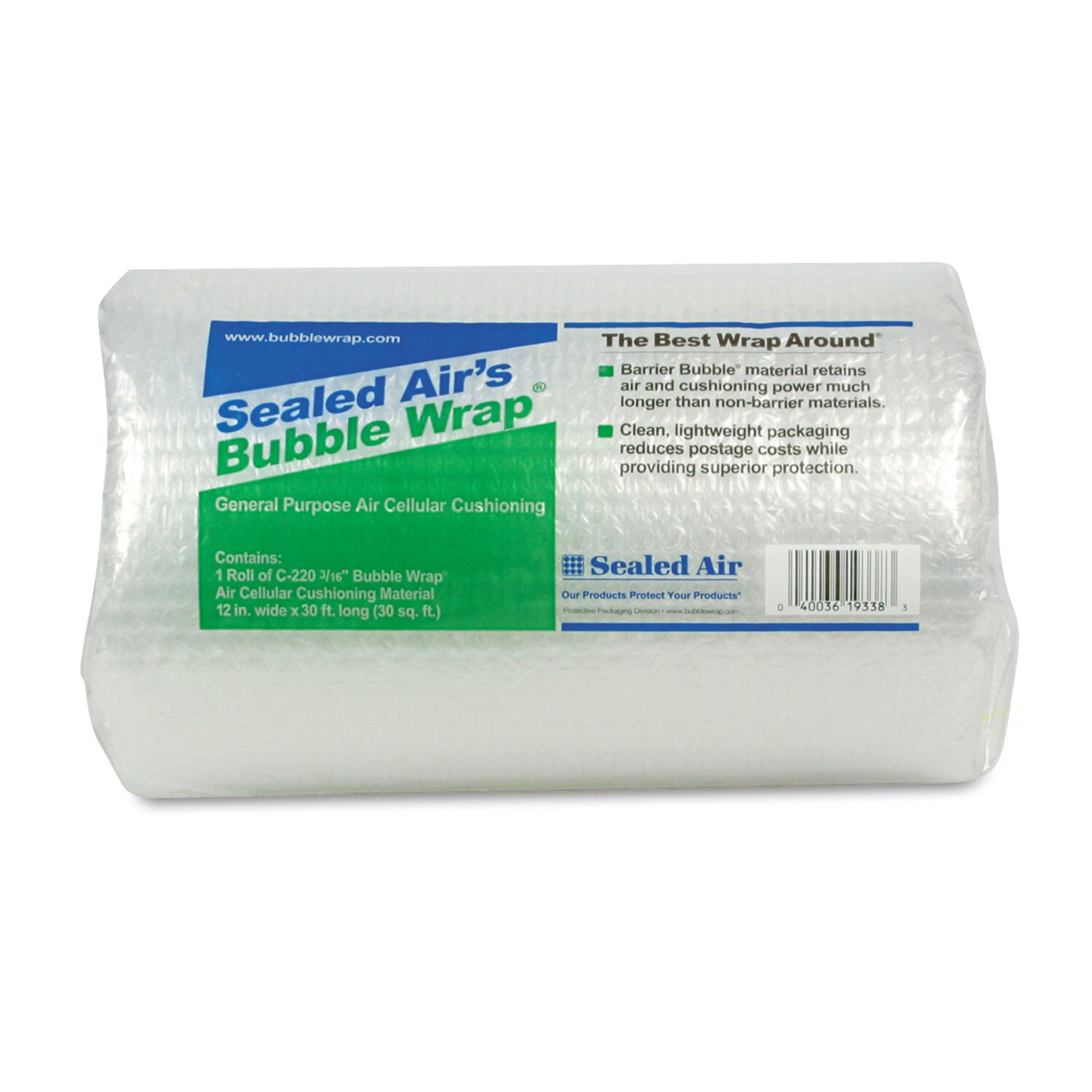 Sealed Air Bubble Wrap Cushioning Material 0.19 Thick 12 x 30 ft in the ...