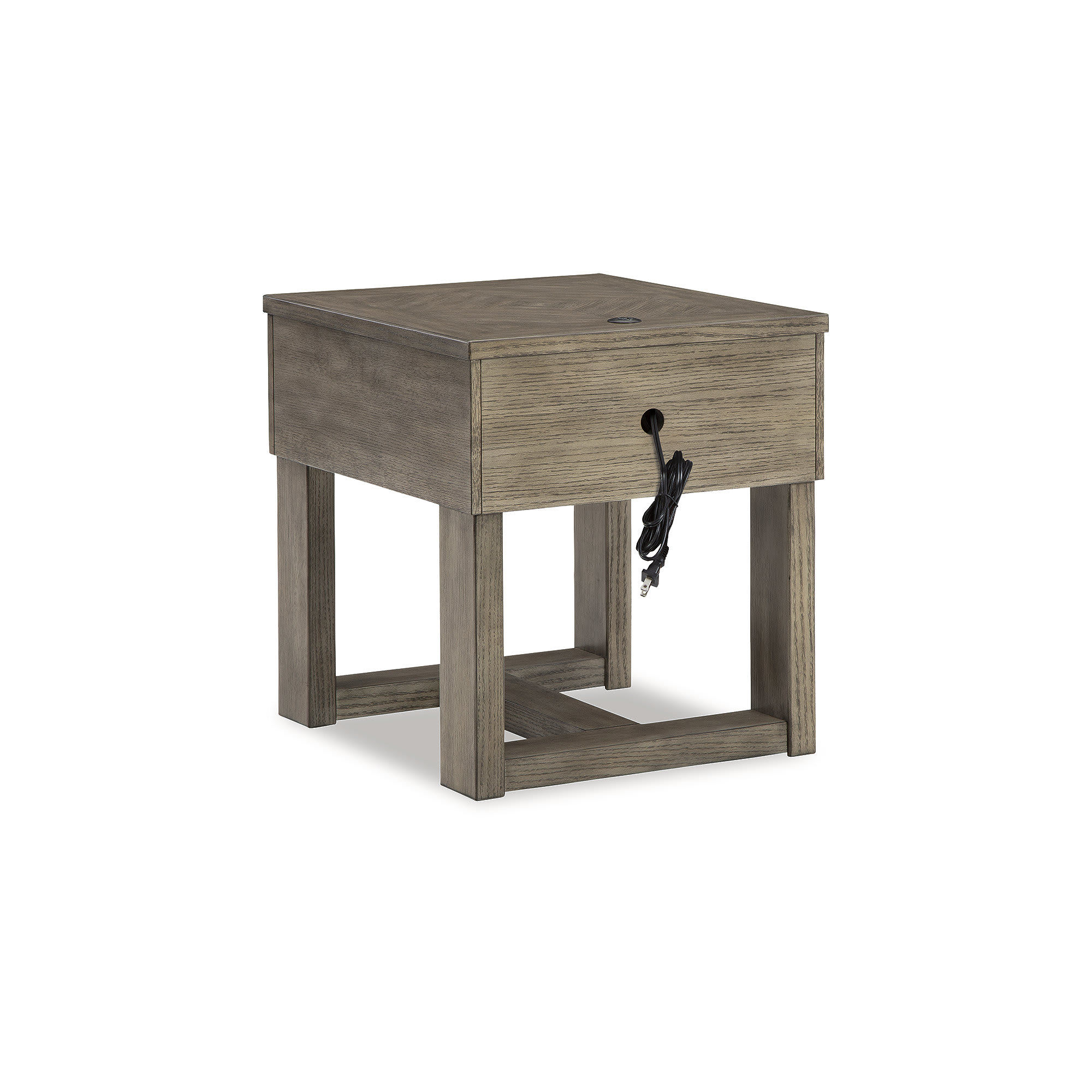 Signature Design by Ashley Loyaska Grayish Brown End Table with USB-A ...