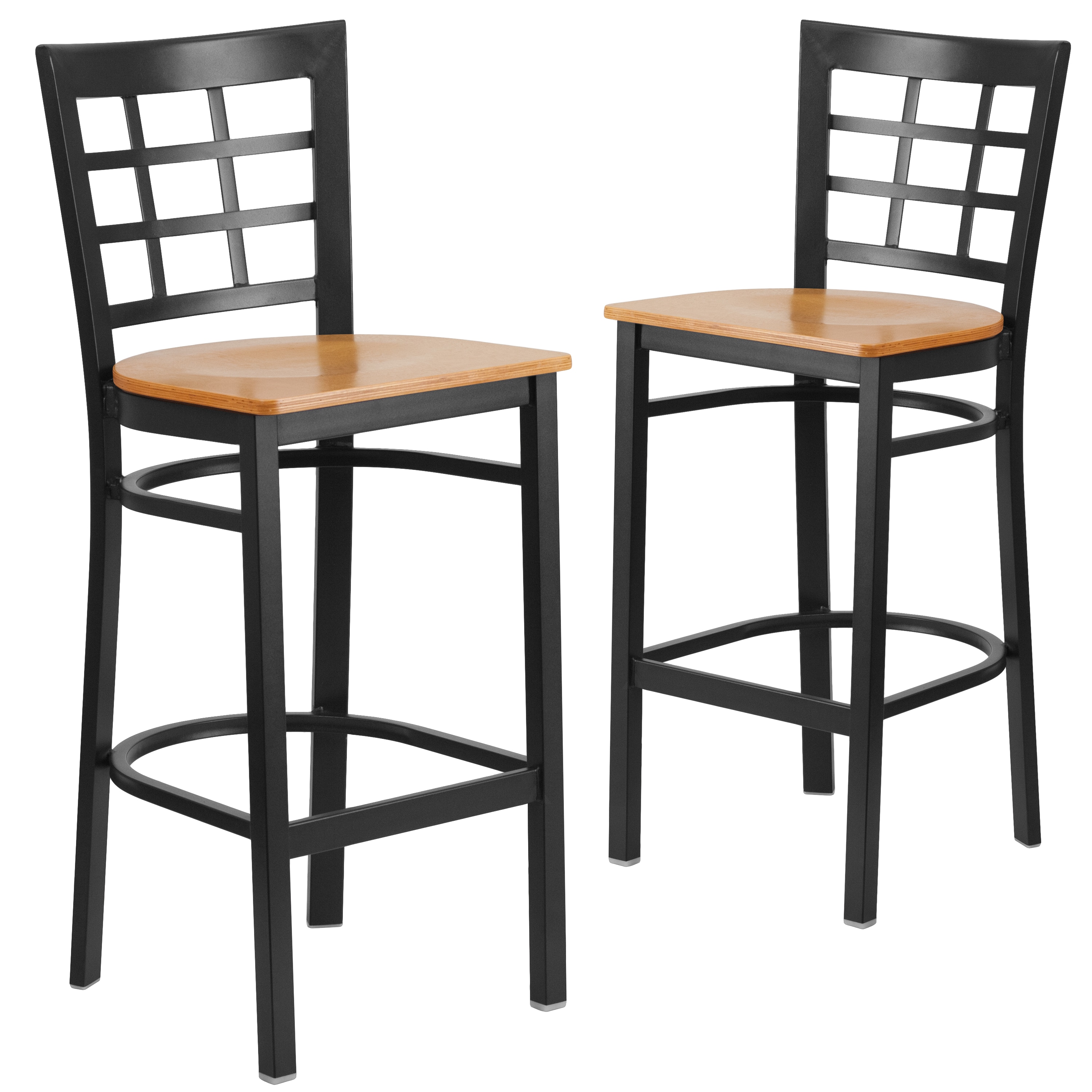 Flash Furniture 2 Pk. HERCULES Series Black Window Back Metal ...