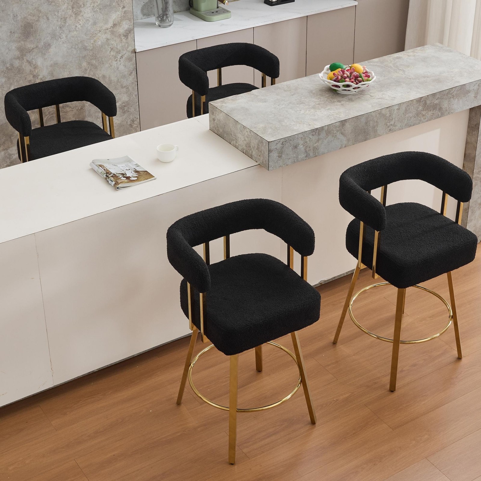 GlasFlength Decorative Accent Chairs with Cushioned Back Support Gold ...