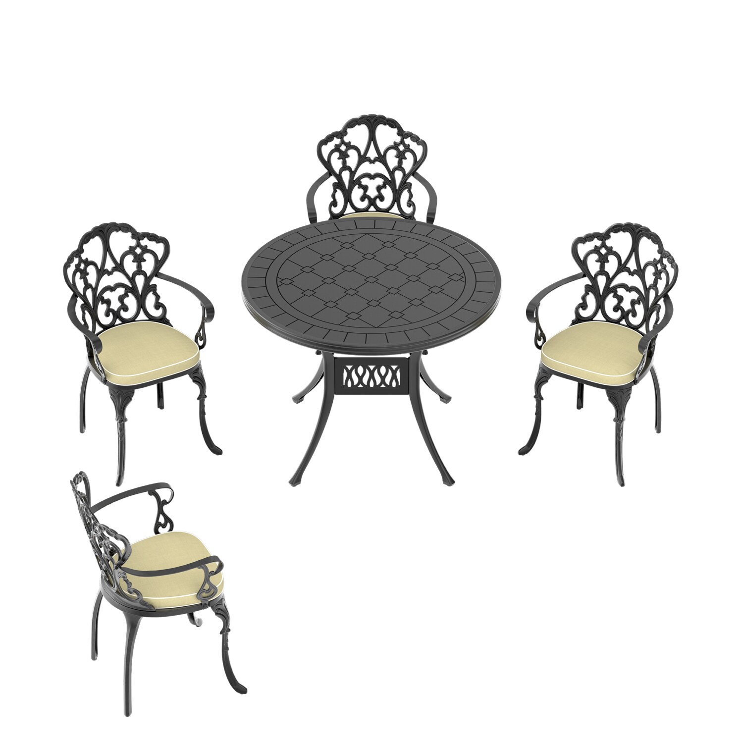 Streamdale Furniture Streamdale 5-Piece Cast Aluminum Patio Set with ...