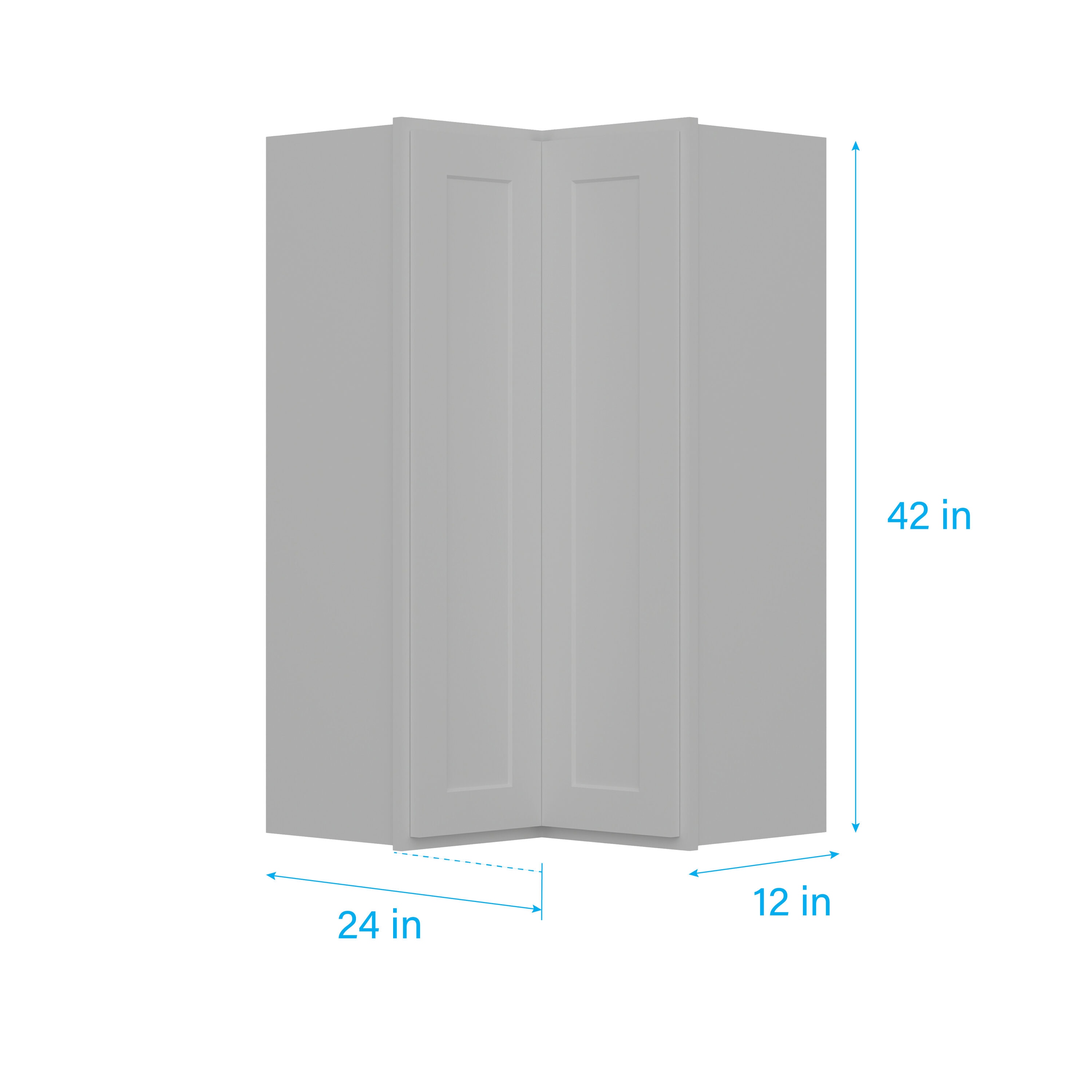 RELIABILT Overlake 24-in W x 42-in H x 24-in D Gray Painted Diagonal ...