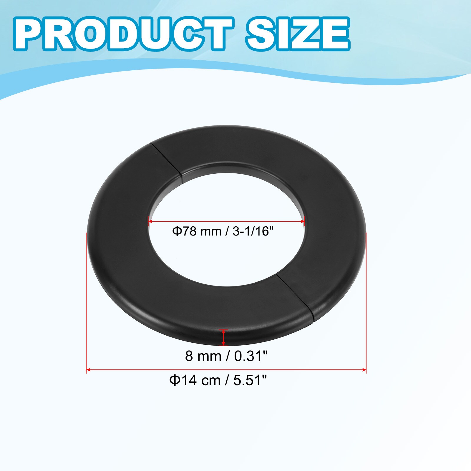 PATIKIL Wall Split Flange 3.07inch (78mm)ABS Round Self-Adhesive ...