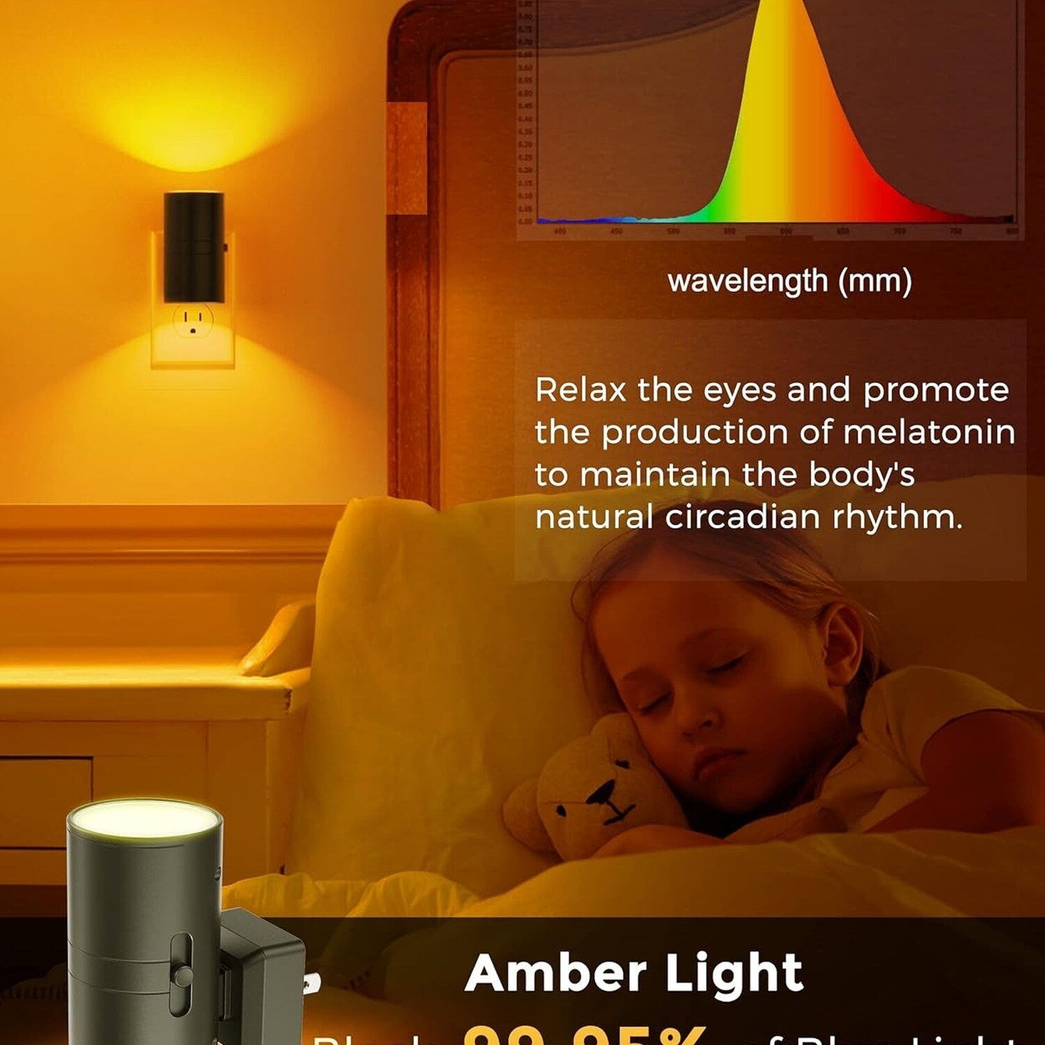 DORESshop Night Light Amber Nightlight Dimmable Night Light Light ...