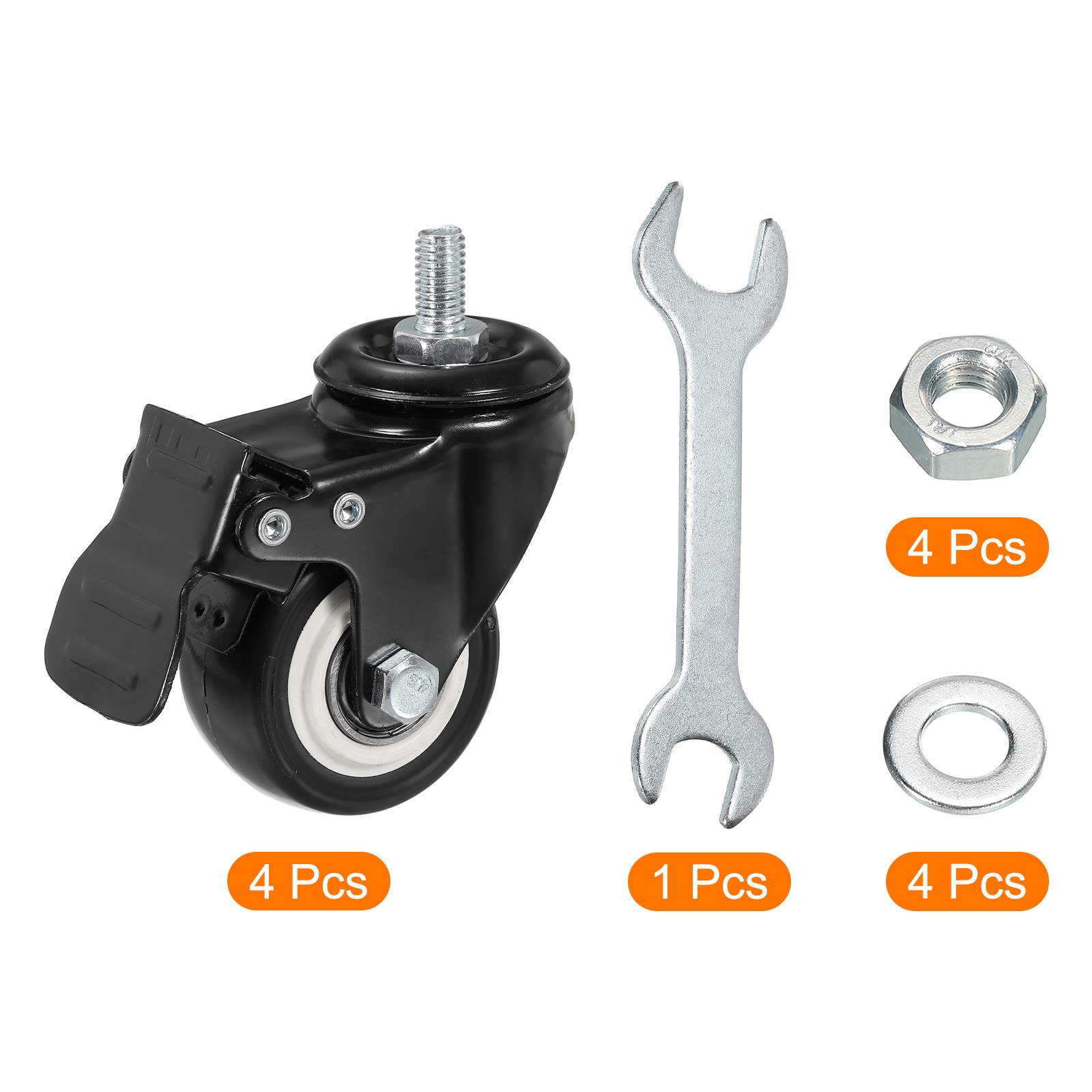 Unique Bargains 2 Inch Swivel Threaded Stem Casters M8x15mm Thread PU ...