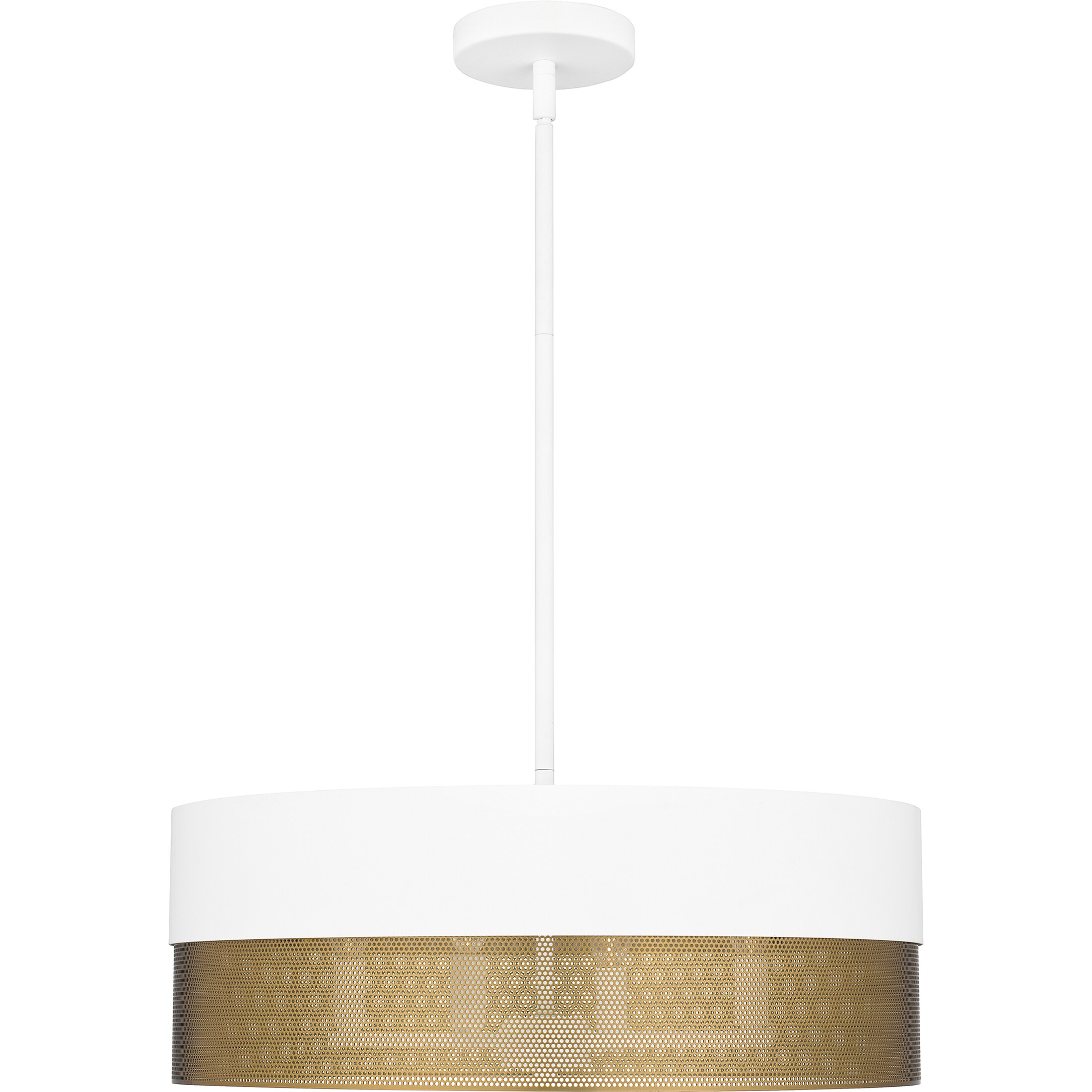 Quoizel Alani 4-Light Matte White Industrial Drum Led, Medium Hanging ...
