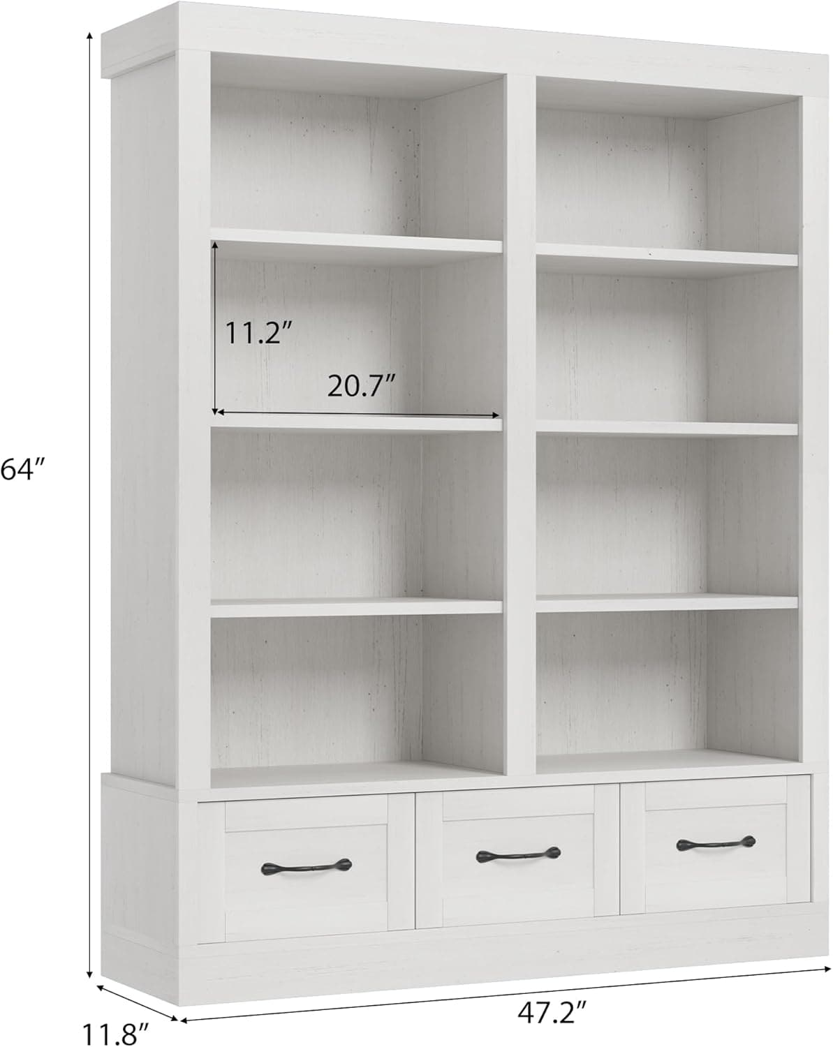 GAOMON 74.5 in Tall Double Wide Bookshelf with 12 Cubbies 6-Tier Large ...