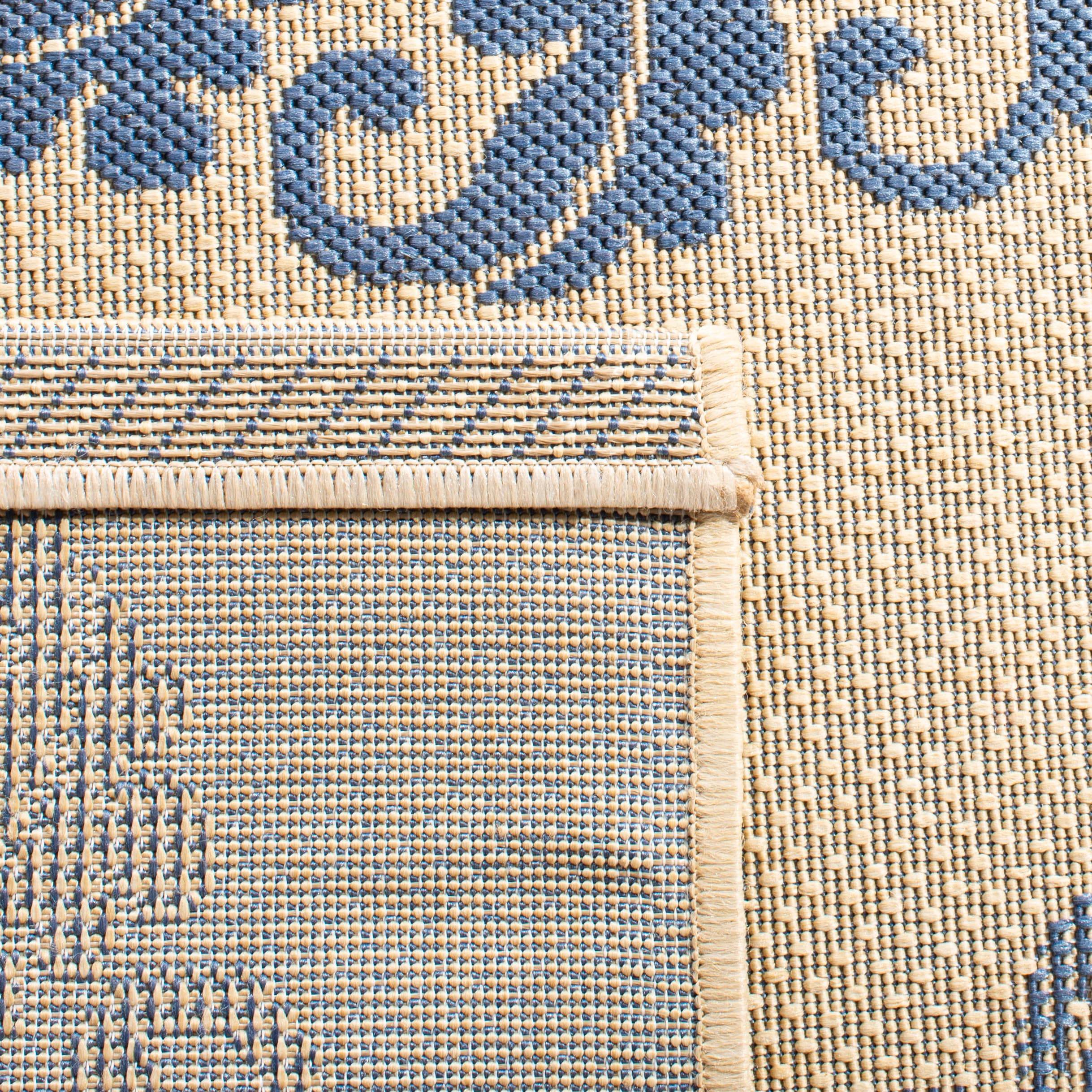 Safavieh Courtyard 2720-3101 Natural/Blue 4 x 6 Rectangular Area rug in ...