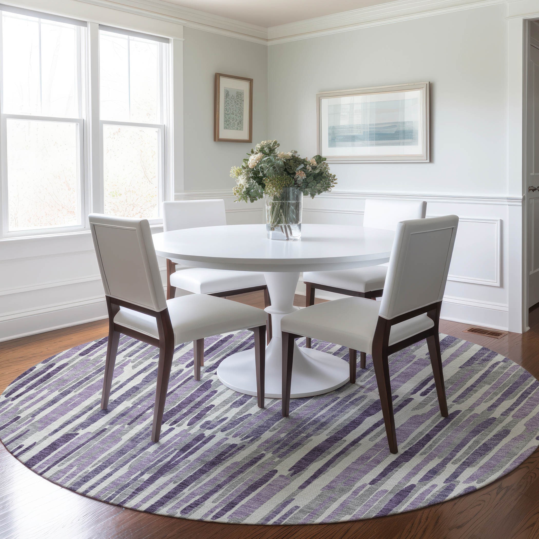 Addison Rugs Chantille 8 X 8 (ft) Purple Round Indoor/Outdoor Geometric ...