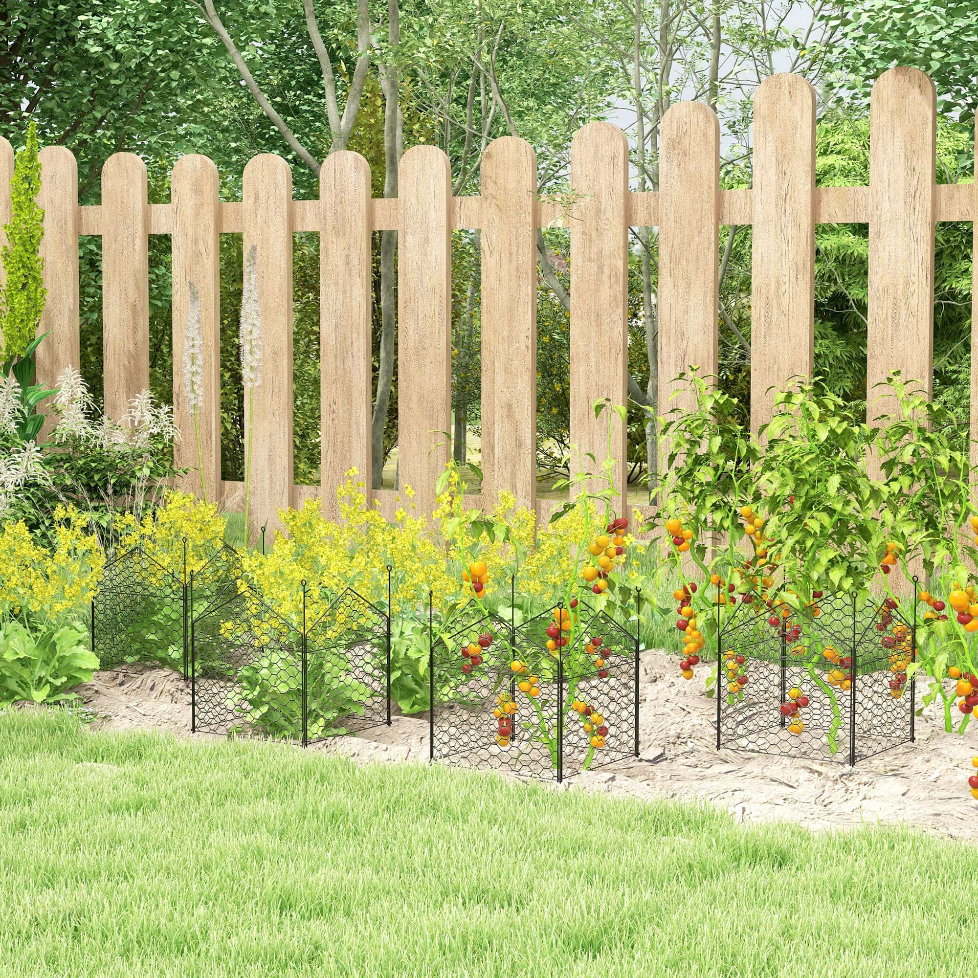 Angel Sar 4 Pack Black Metal Garden Cloches 12 x 14 Inch Plant ...