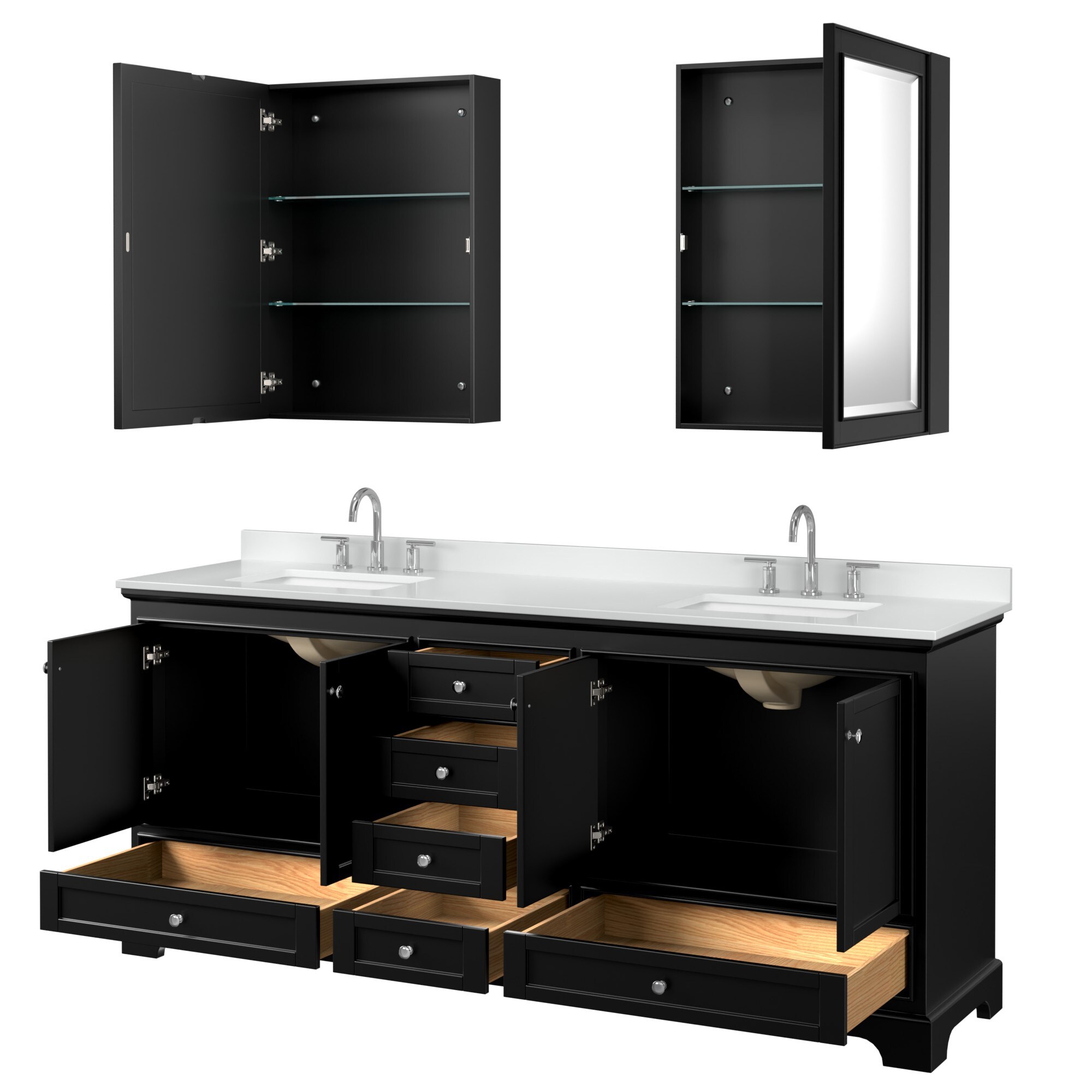 Wyndham Collection Deborah 80-in Dark Espresso with Polished Chrome ...
