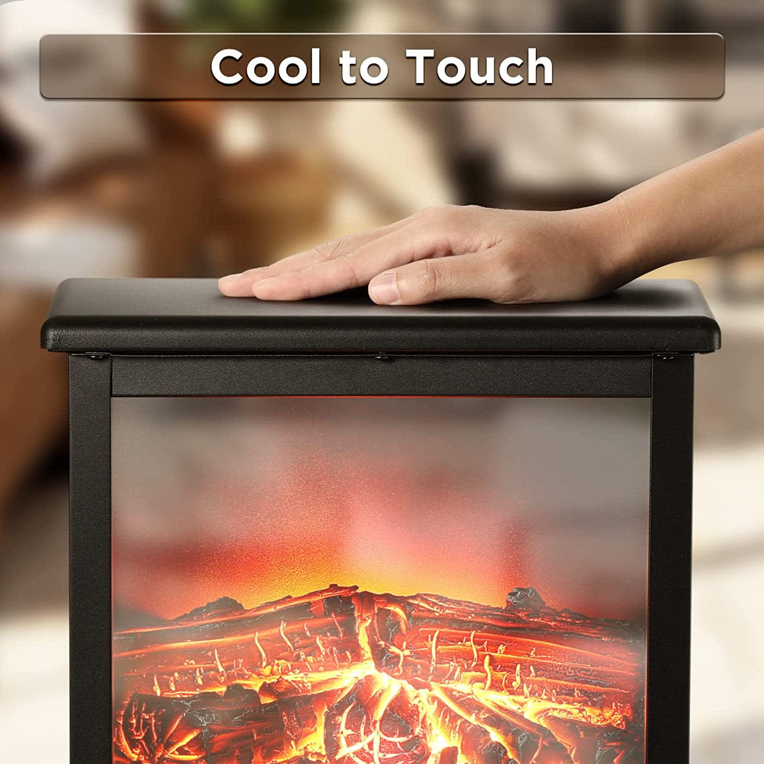 Garvee 17-in Black Electric Fireplace Stove Freestanding Cold Rolled ...