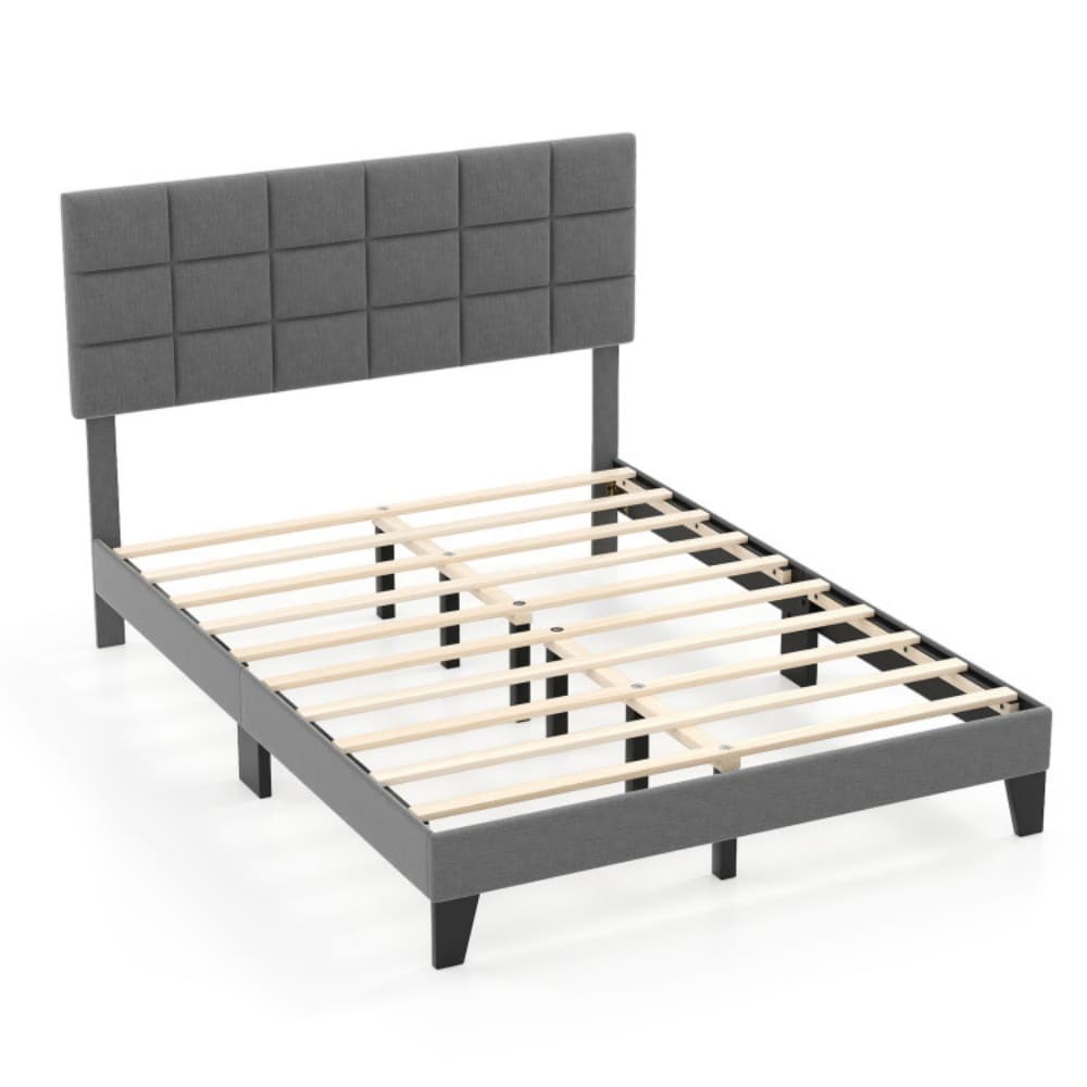 Fenbeli Queen Modern Linen Upholstered Bed Frame with 3-Level ...