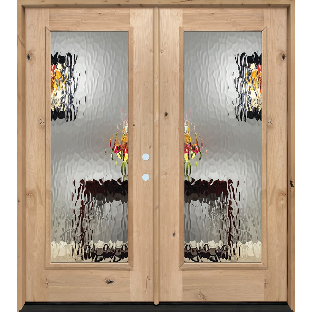 Greatview Doors 72-in x 80-in x 6-9/16-in Wood Left-hand inswing Knotty ...