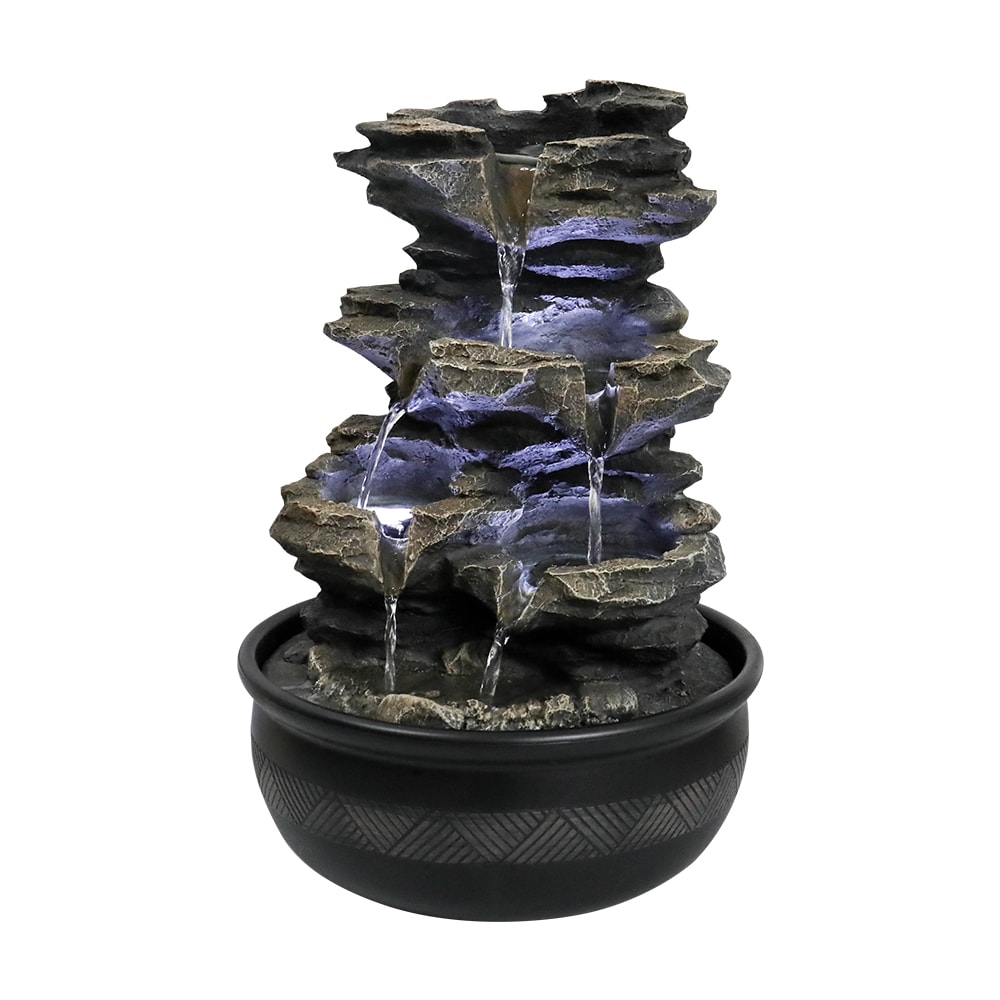 Watnature 15.7-in Resin Rock Waterfall Indoor Fountain Watnature 15.7-in Resin Rock Waterfall Indoor Fountain