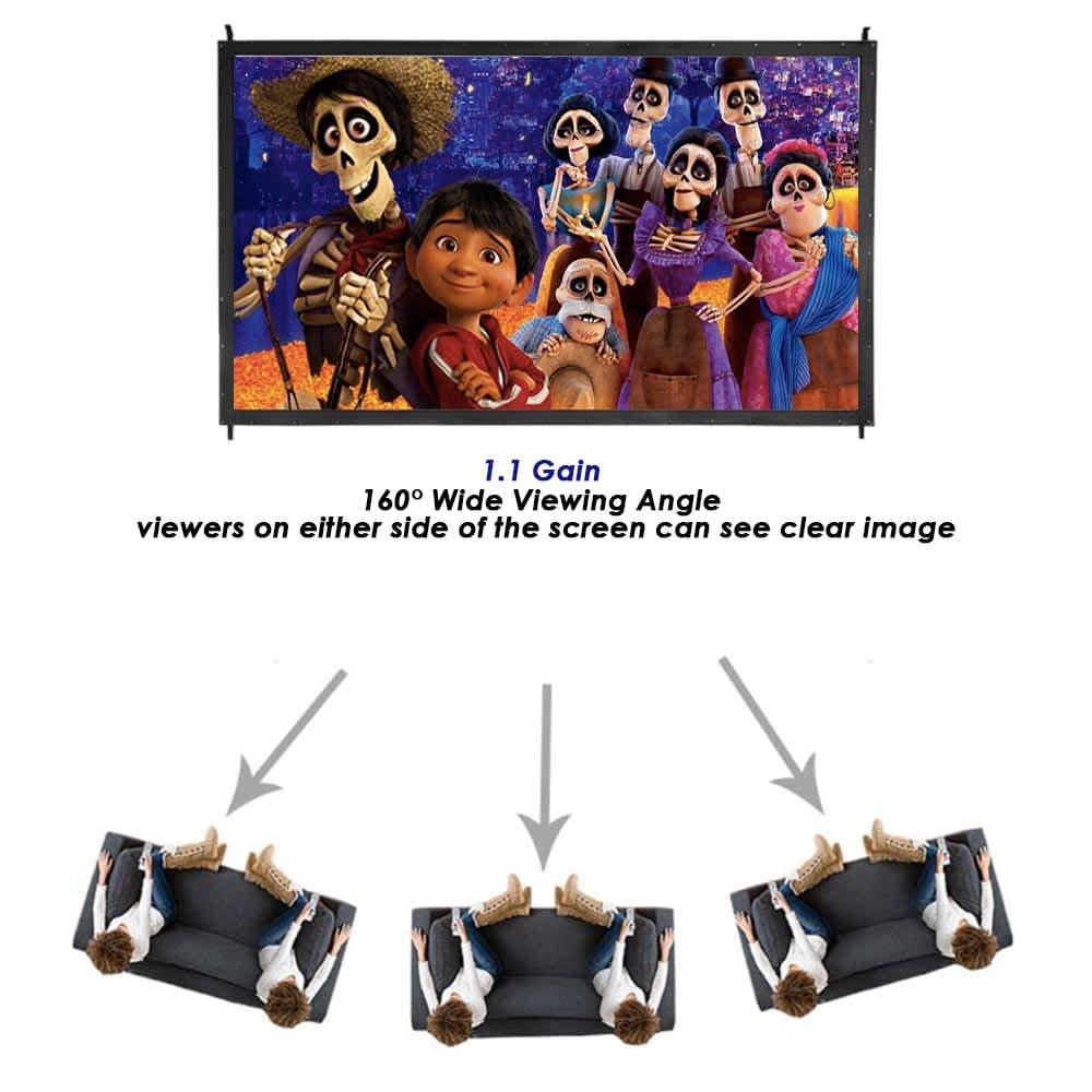 Yescom 100inch Portable Projector Screen with Stand 16:9 HD Fast ...