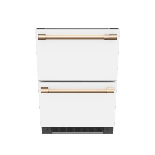 Cafe 24 in 2 Drawer Built In freestanding Drawer Refrigerator Matte White CDE06RP4NW2 at Lowes