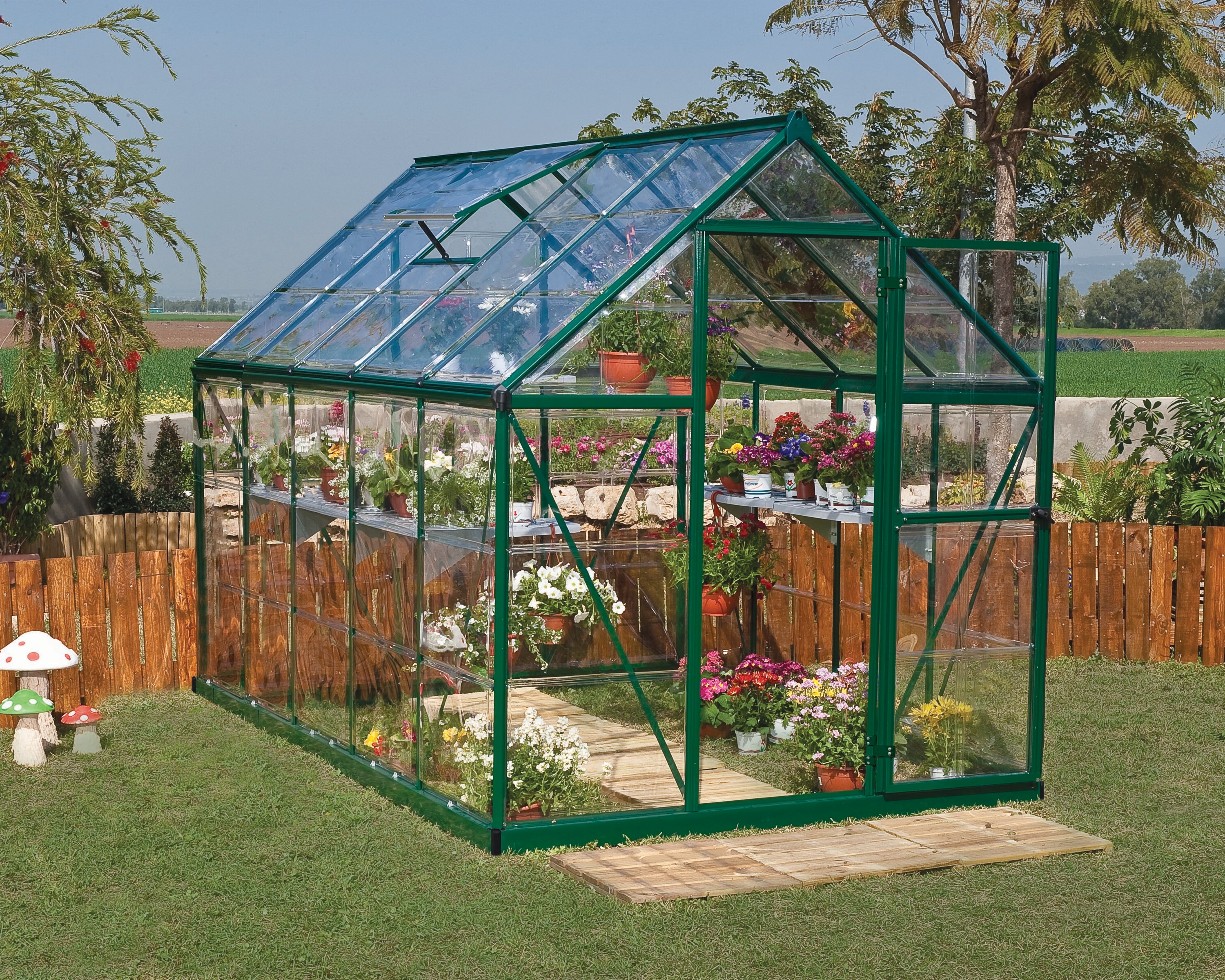 Canopia by Palram Harmony 10-ft L x 6-ft W x 6.825-ft H Green Frame ...
