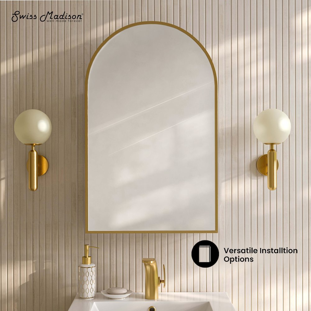 Swiss Madison Porte 20 x 30 Arched Recessed/Wall Mount Medicine Cabinet ...