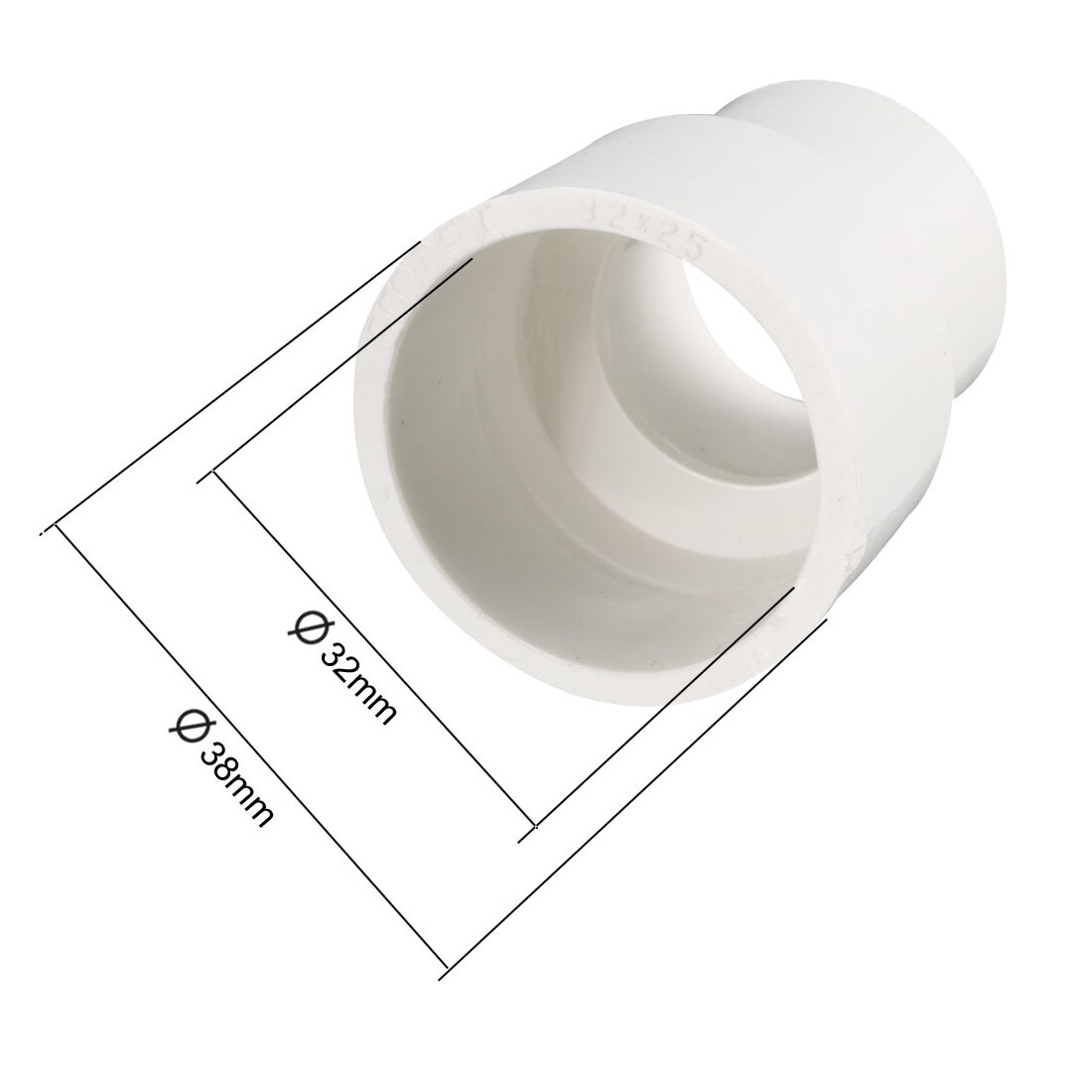 Unique Bargains 32mm x 25mm Metric PVC Reducing Coupling Hub by Hub ...
