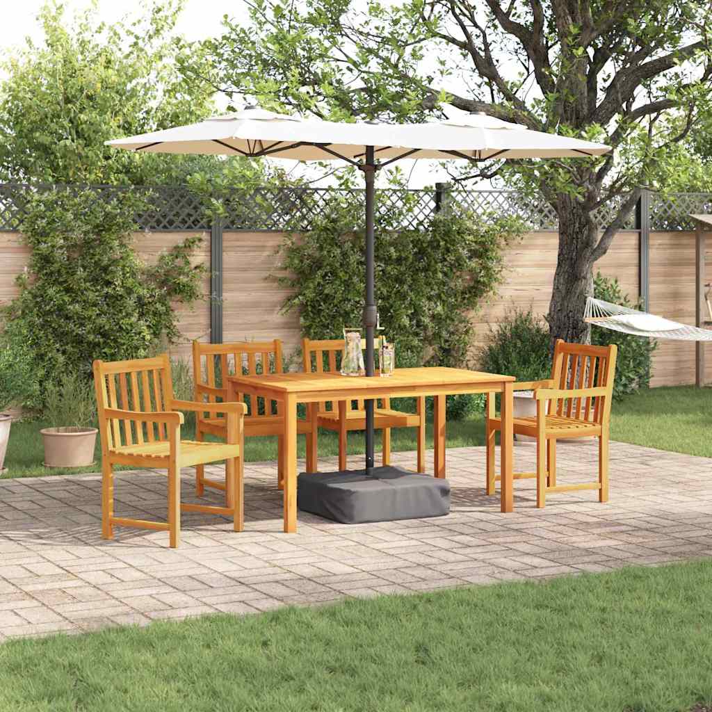 vidaXL Garden Dining Set 5 pcs Brown Solid Acacia Wood in the Patio ...