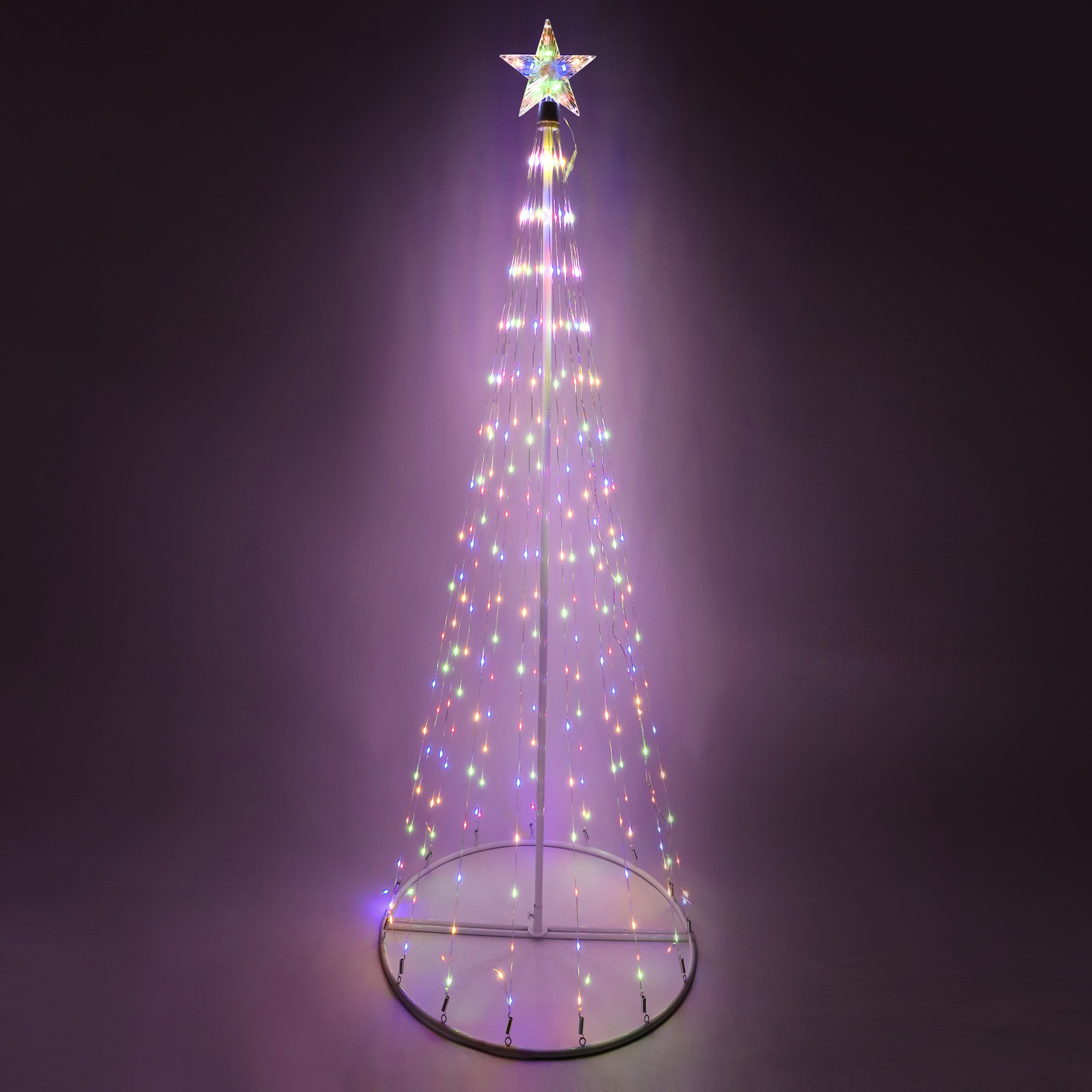 Joyfy 6 FT Animated Christmas Cone Tree Yard Lights Outdoor Decorations ...