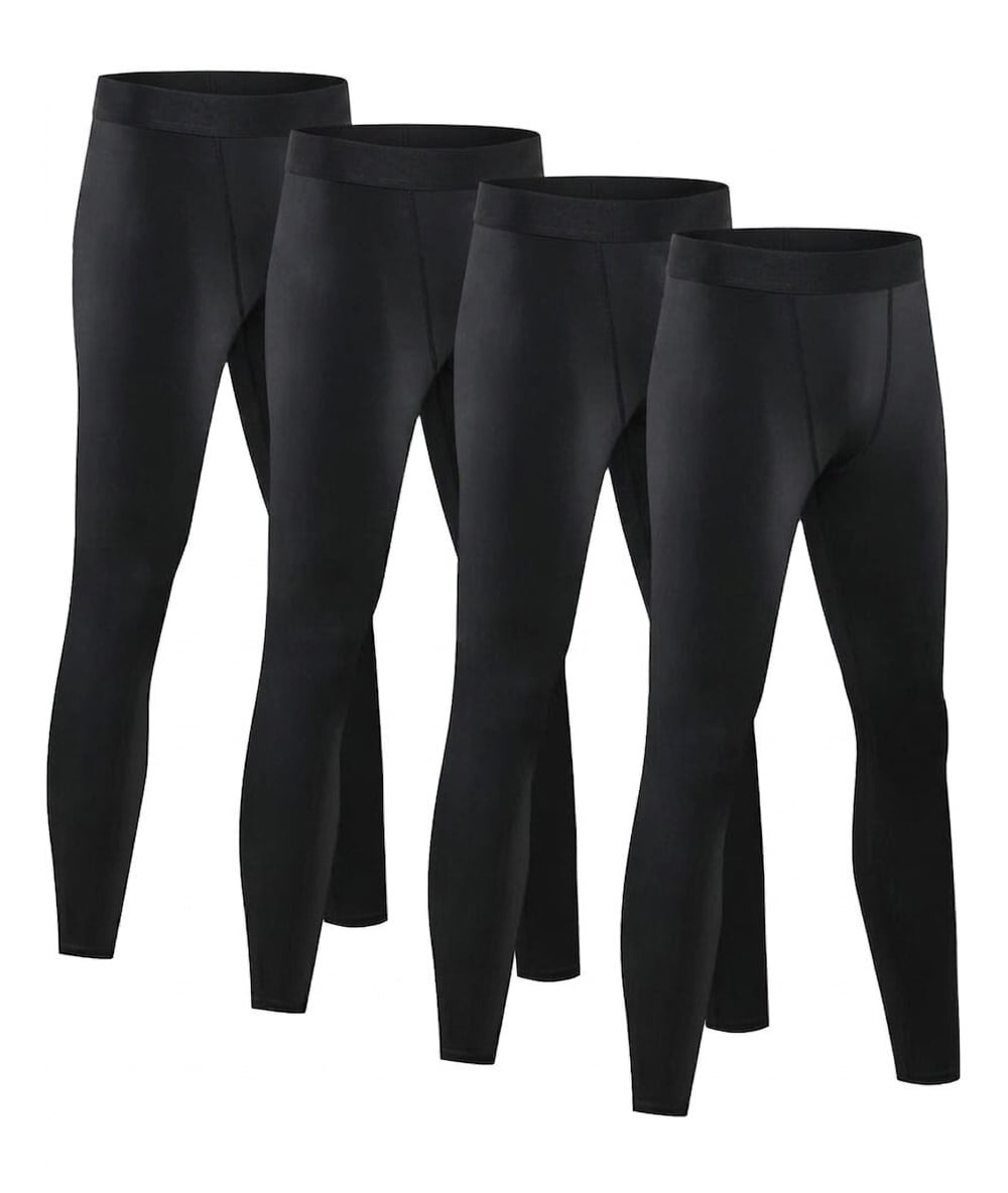 Justincity 4 pack youth boys compression pants athletic base layer ...