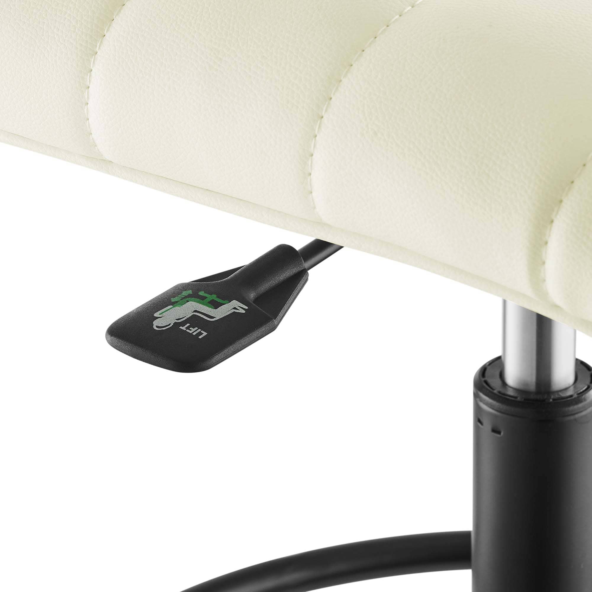 Modway Ripple Armless Vegan Leather Drafting Chair in Black White in ...