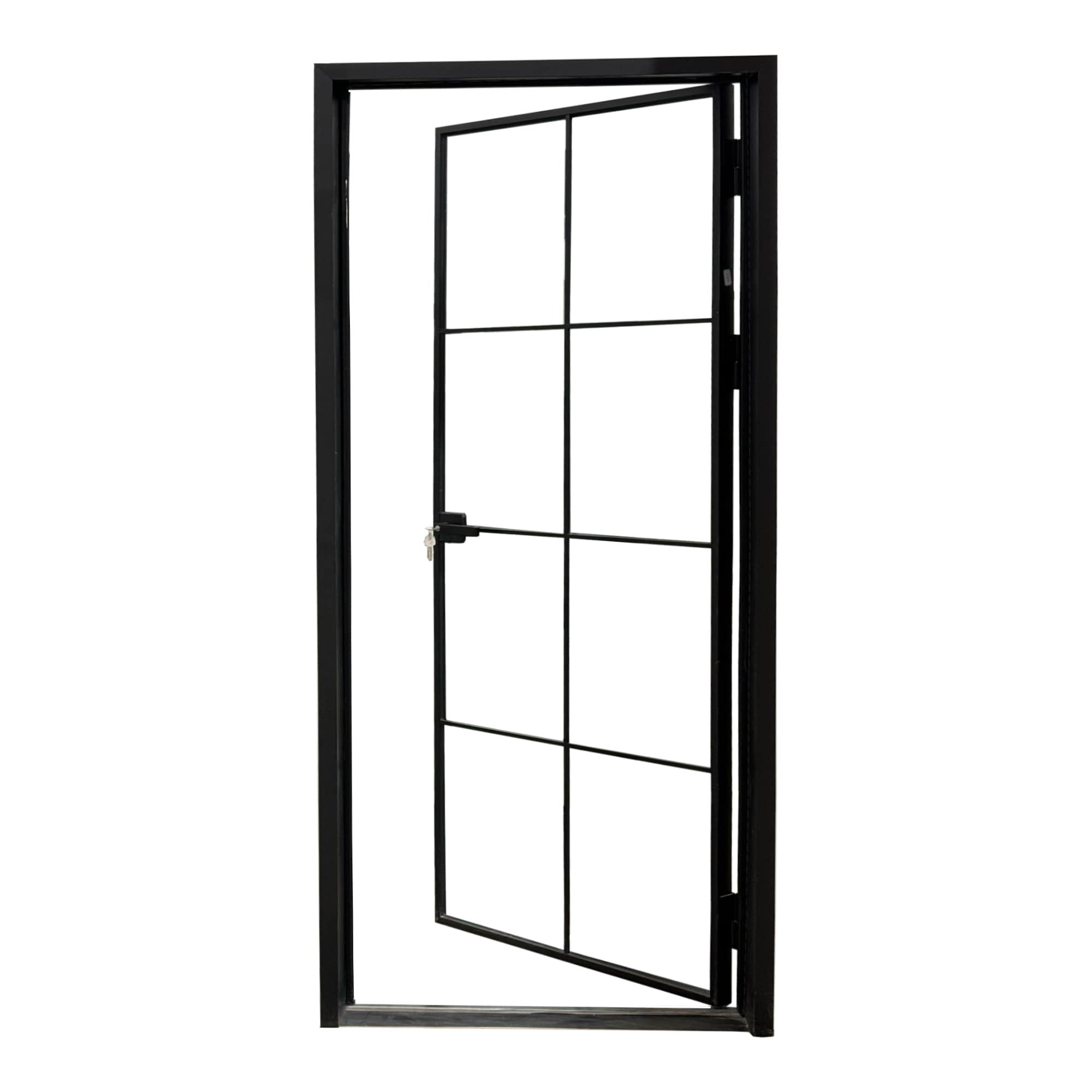 Teza Doors & Windows 28 Series 36-in x 80-in Black Aluminum Clear glass ...